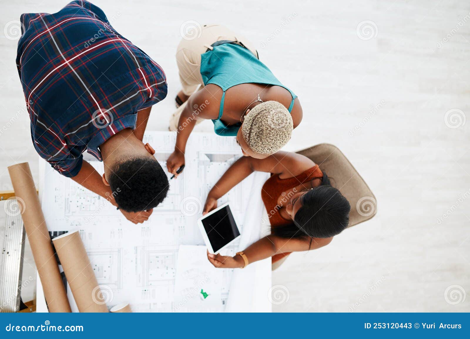 Connected by a Love for Creativity. High Angle Shot of a Group of Young ...