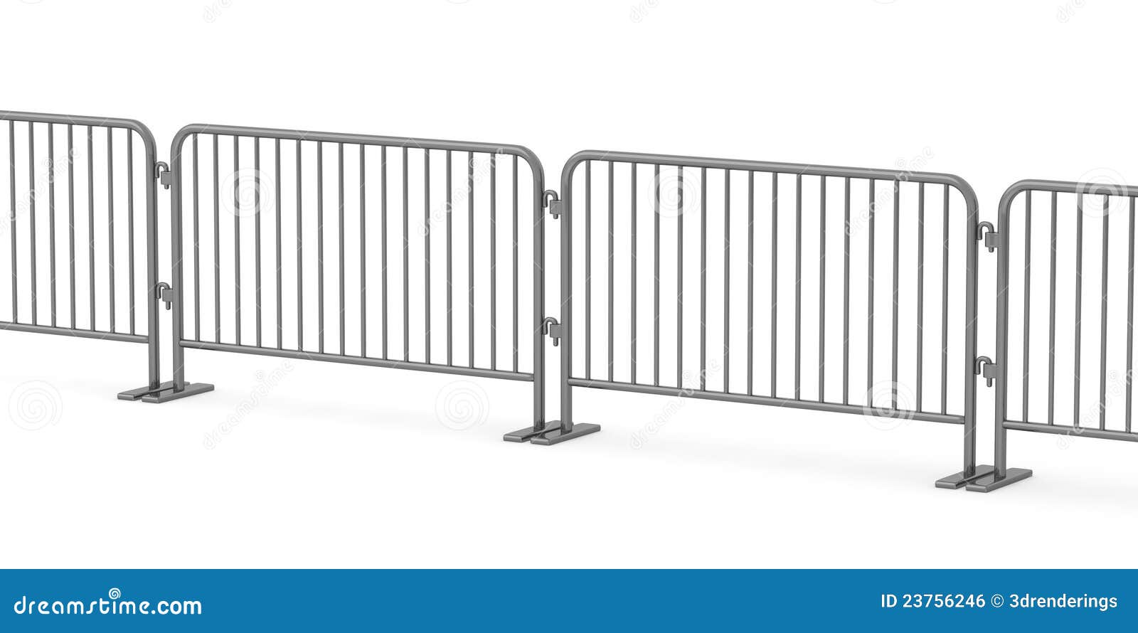 Connected metal barrier stock illustration. Illustration of barrier ...