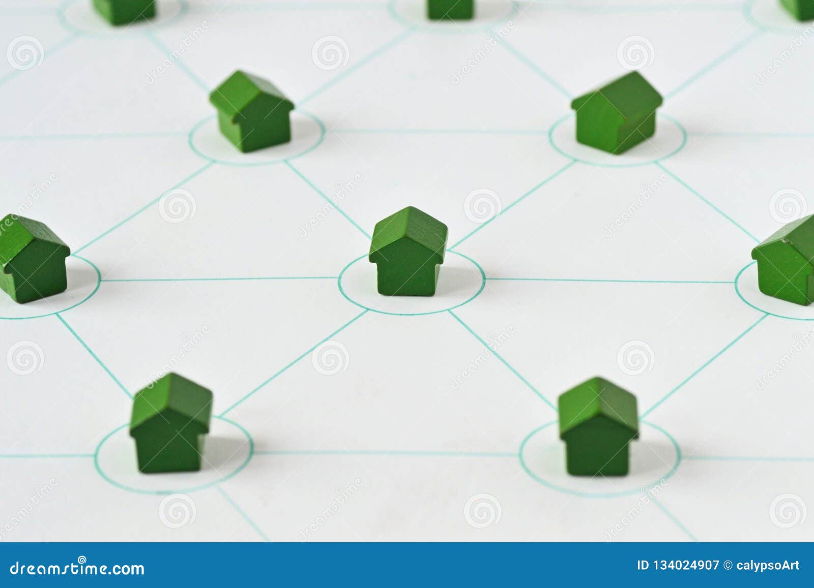 Miniature Houses Connected - House Sharing Concept Stock Image - Image ...