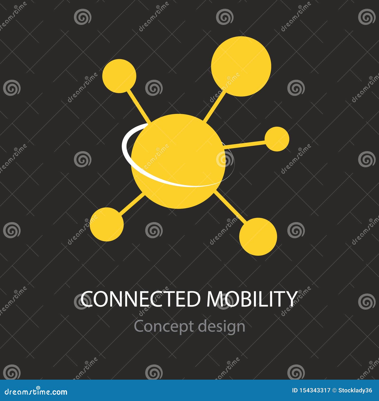 Connected Mobility Abstract Yellow Busines Icon Stock Vector ...