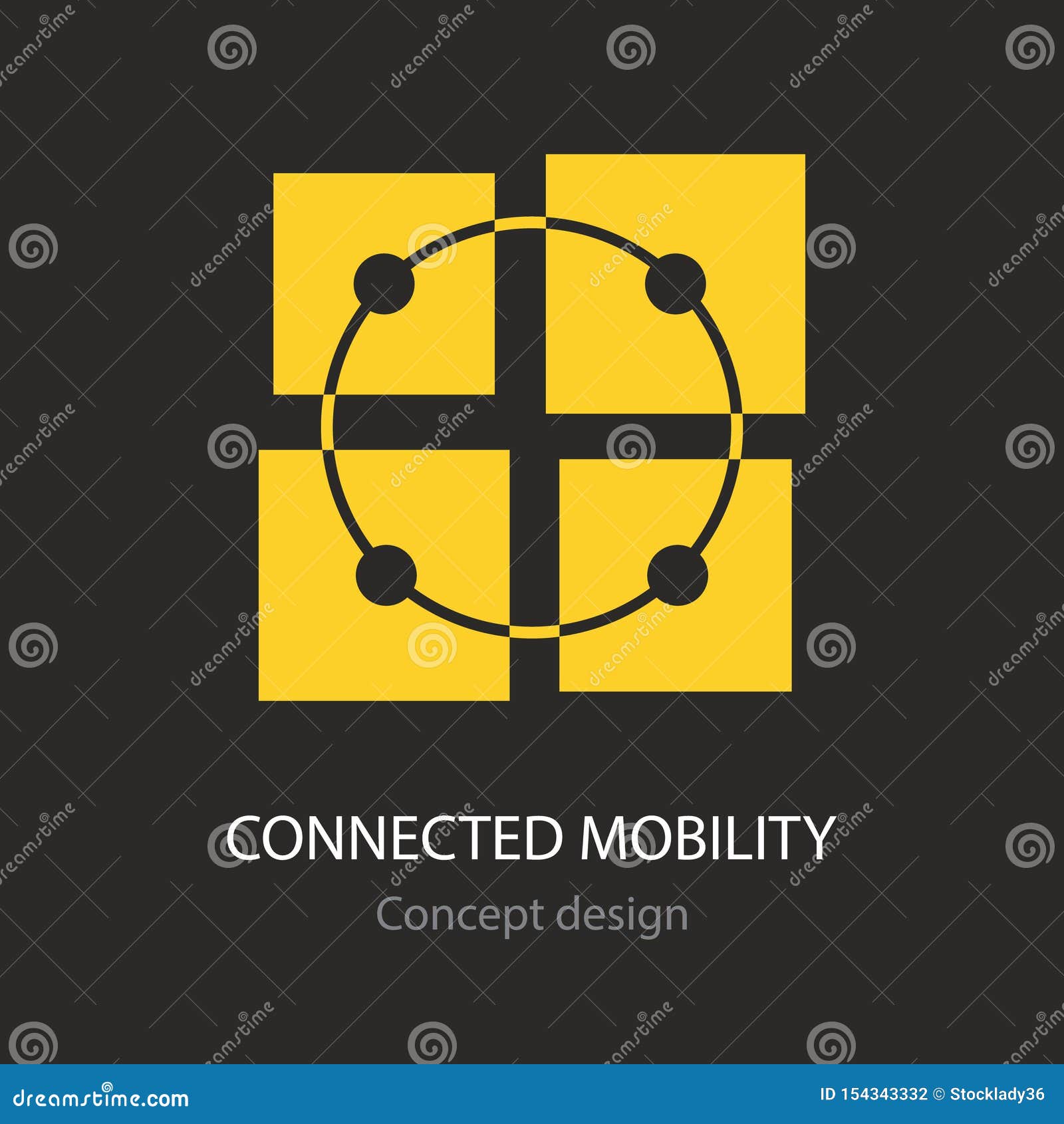 Connected Mobility Abstract Yellow Busines Icon Stock Vector ...
