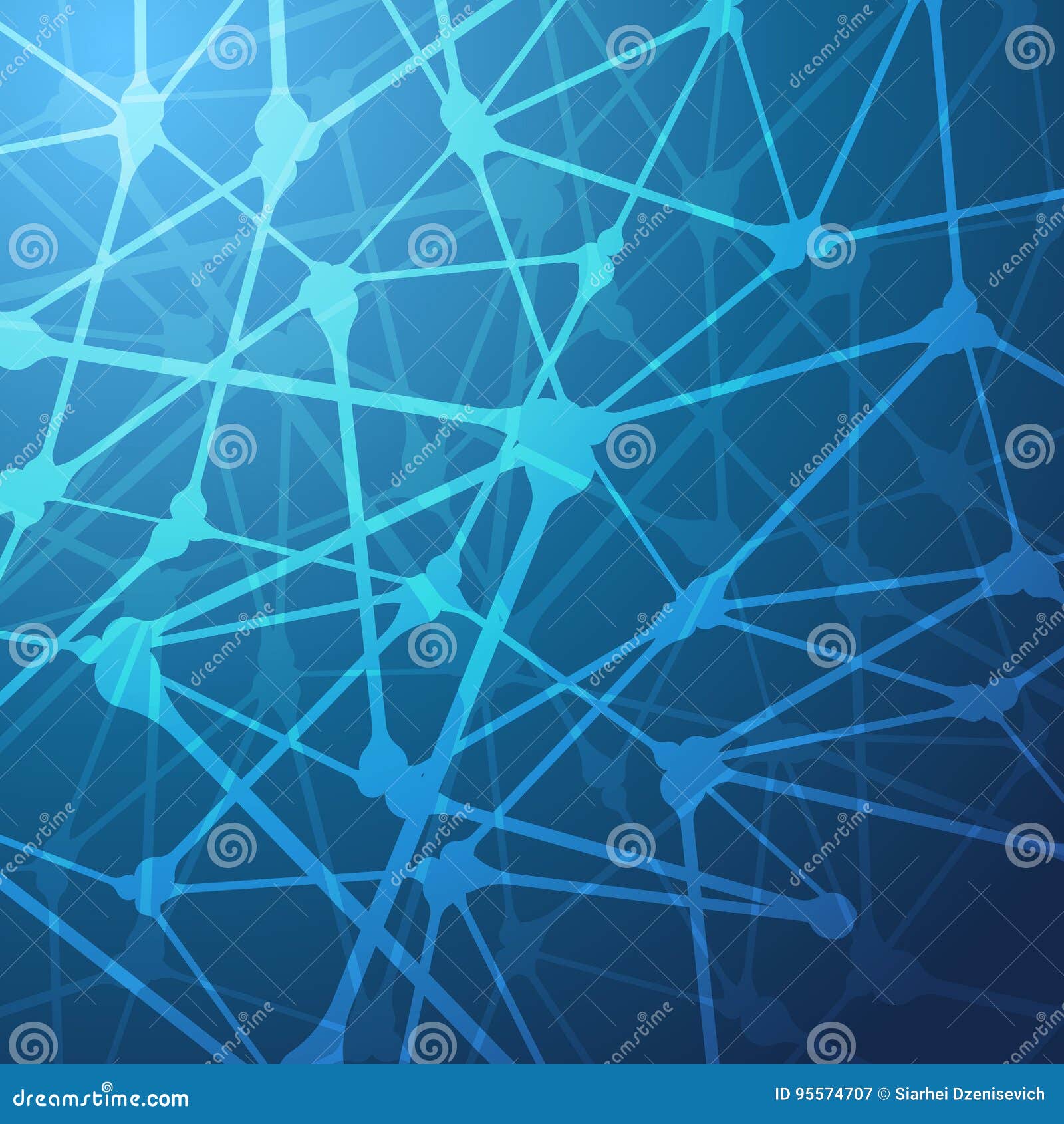 Connected Nerve Like Structured Abstract Blue Background. Blue G Stock ...