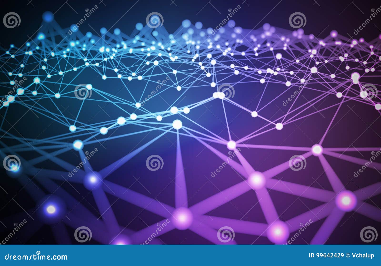 Connected Network Concept. 3D Rendered Illustration of Abstract ...