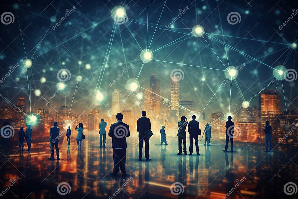 Connected Networks: Visualizing the Power of People Networking. Ai Generated Stock Illustration ...