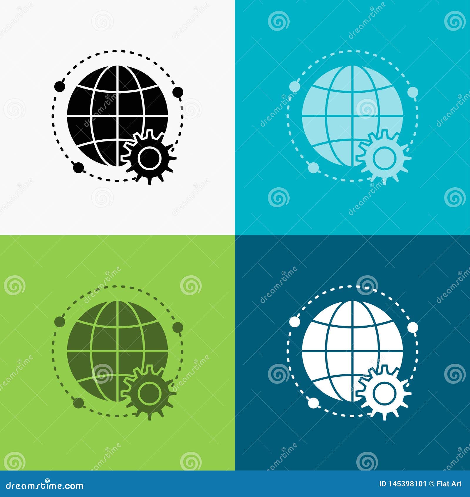 Connected, Online, World, Globe, Multiplayer Icon Over Various ...