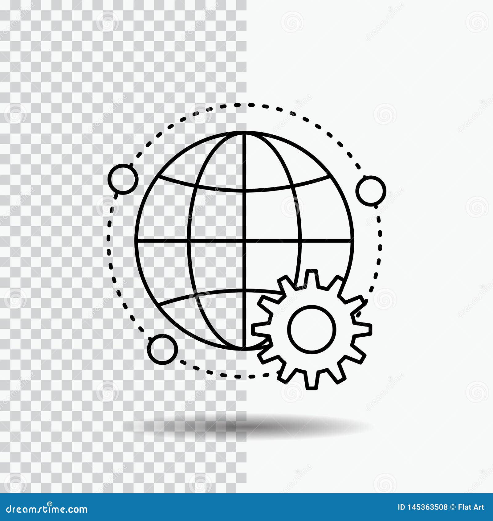 Connected, Online, World, Globe, Multiplayer Line Icon on Transparent ...