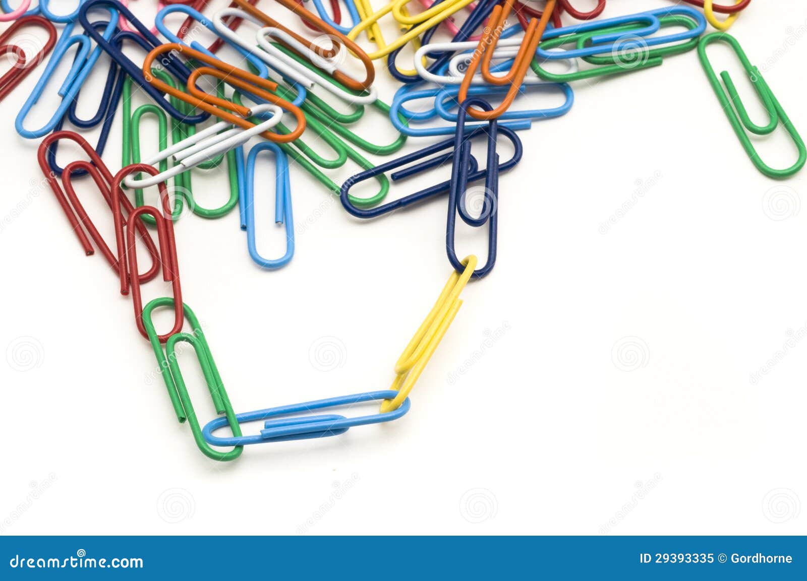 Connected Paper Clips stock image. Image of idea, orange - 29393335