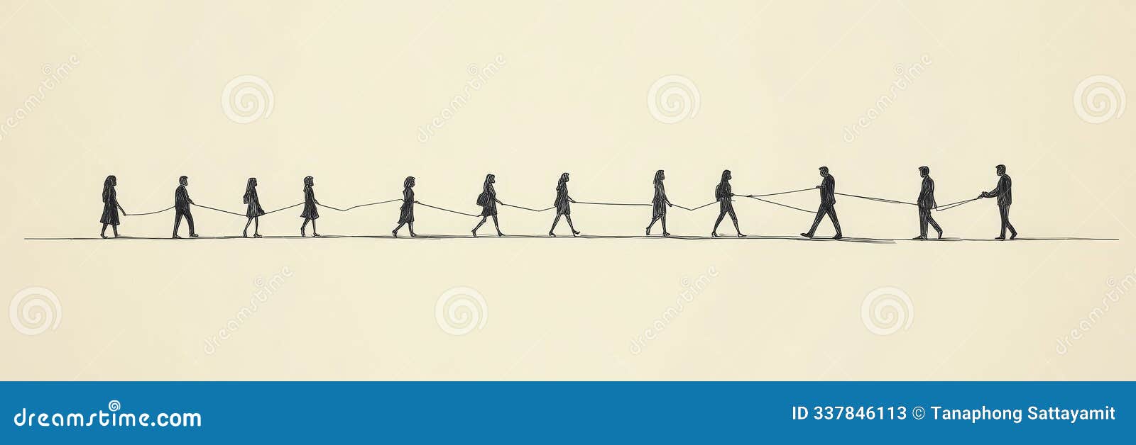 Connected a Pencil Illustration of Teamwork and Collaboration with a ...