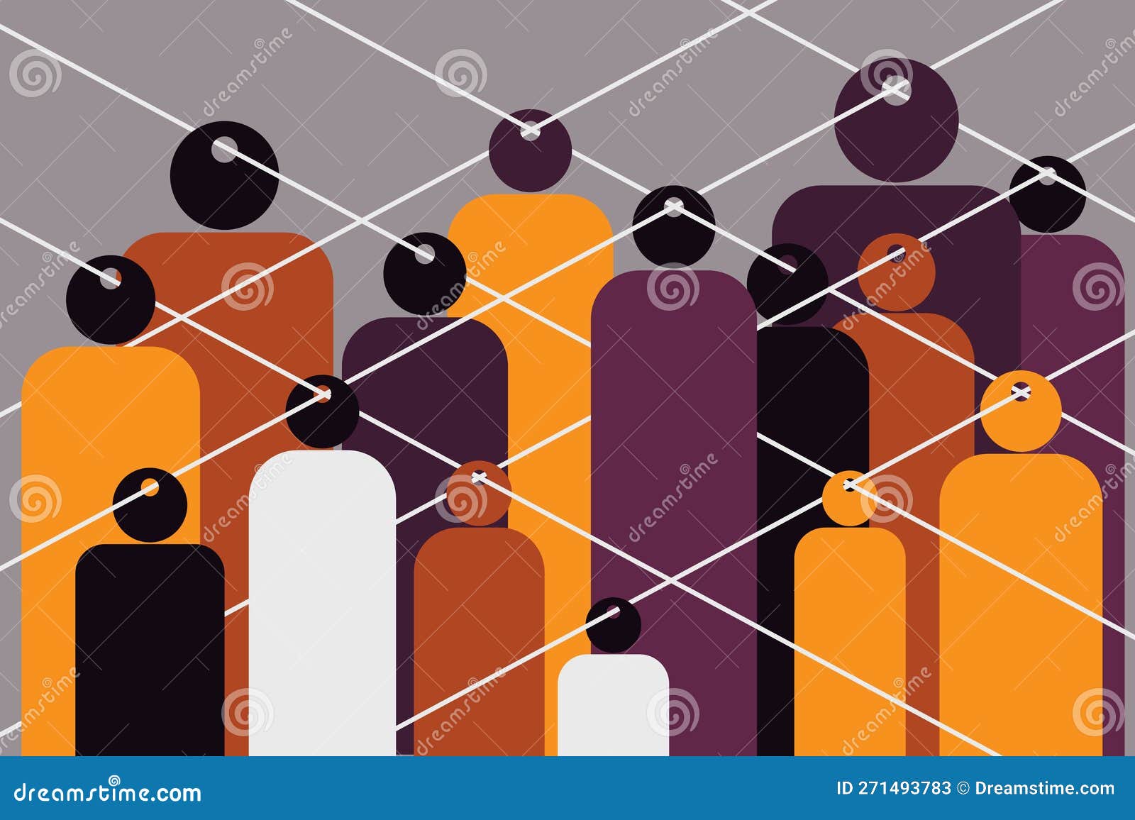 A Group of Human Figures Connected Together Stock Vector - Illustration ...
