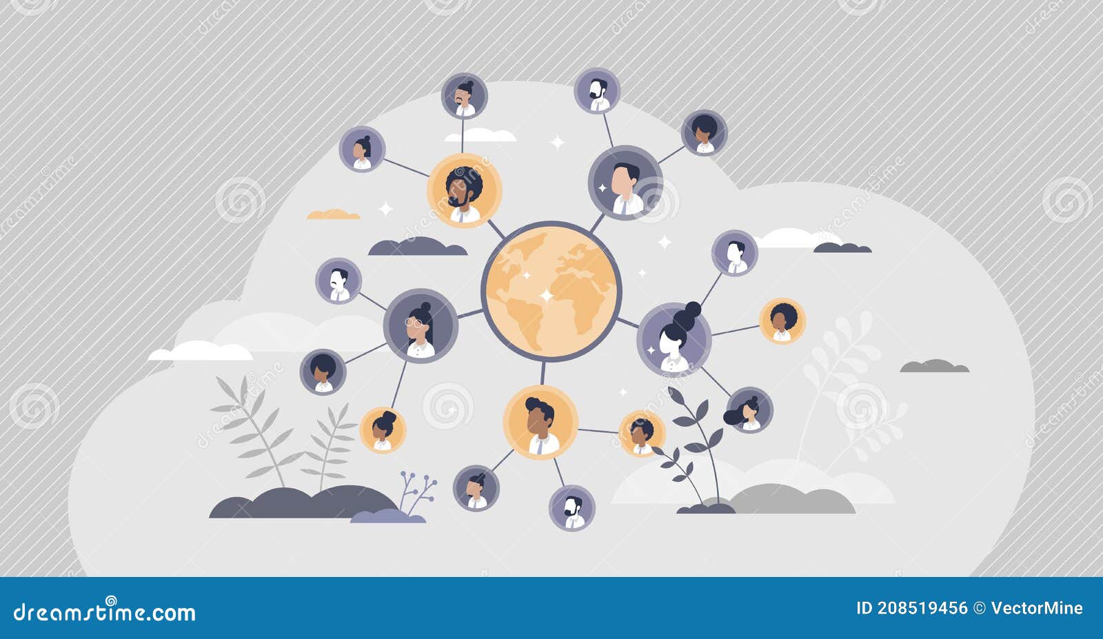 Connected People As Social Community Networking Worldwide Tiny Person ... Connected People As Social Community Networking Worldwide Tiny Person ...