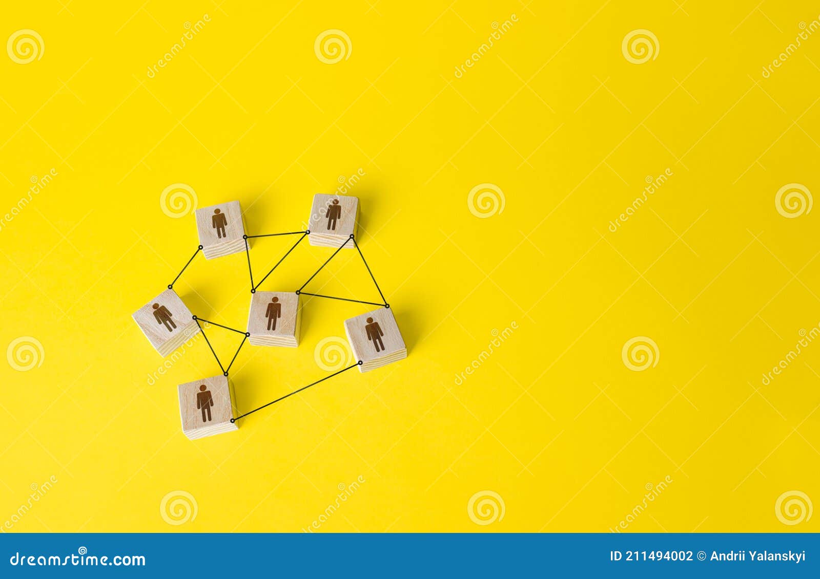 Connected People Figures Form a Working Team Network. Cooperation and ...
