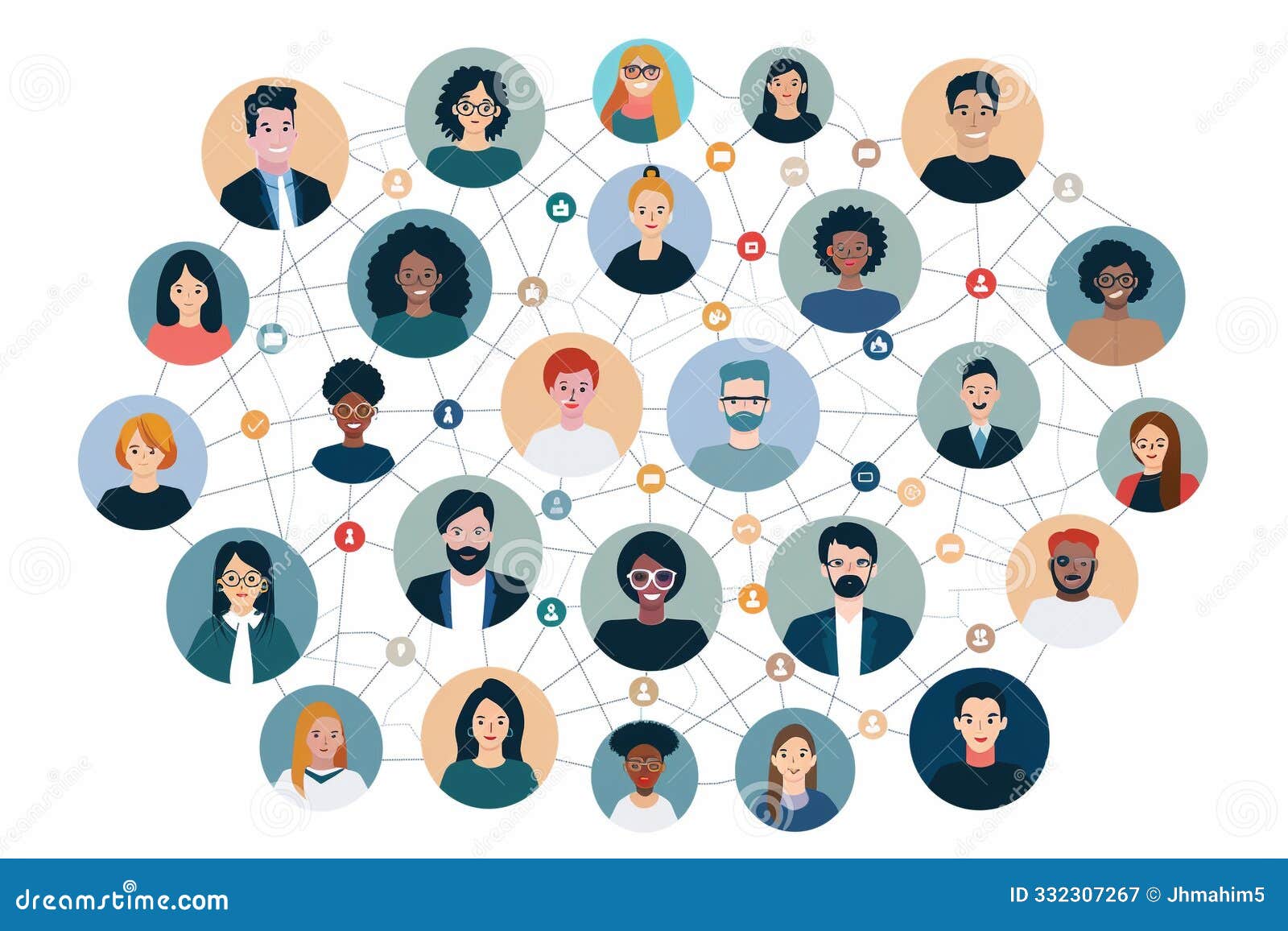 Connected People Network Illustration Stock Image - Image of human ...