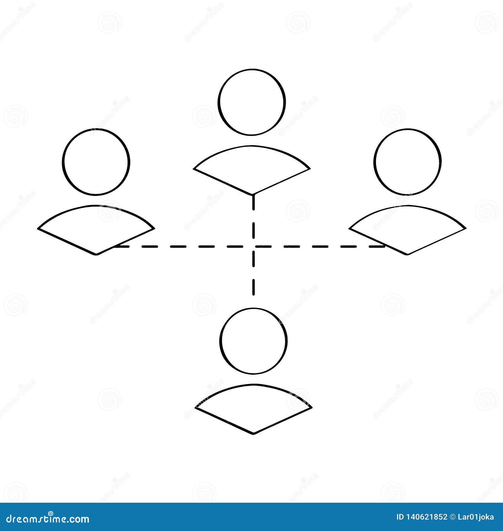 Connected People Outline. Teamwork Concept Stock Vector - Illustration ...