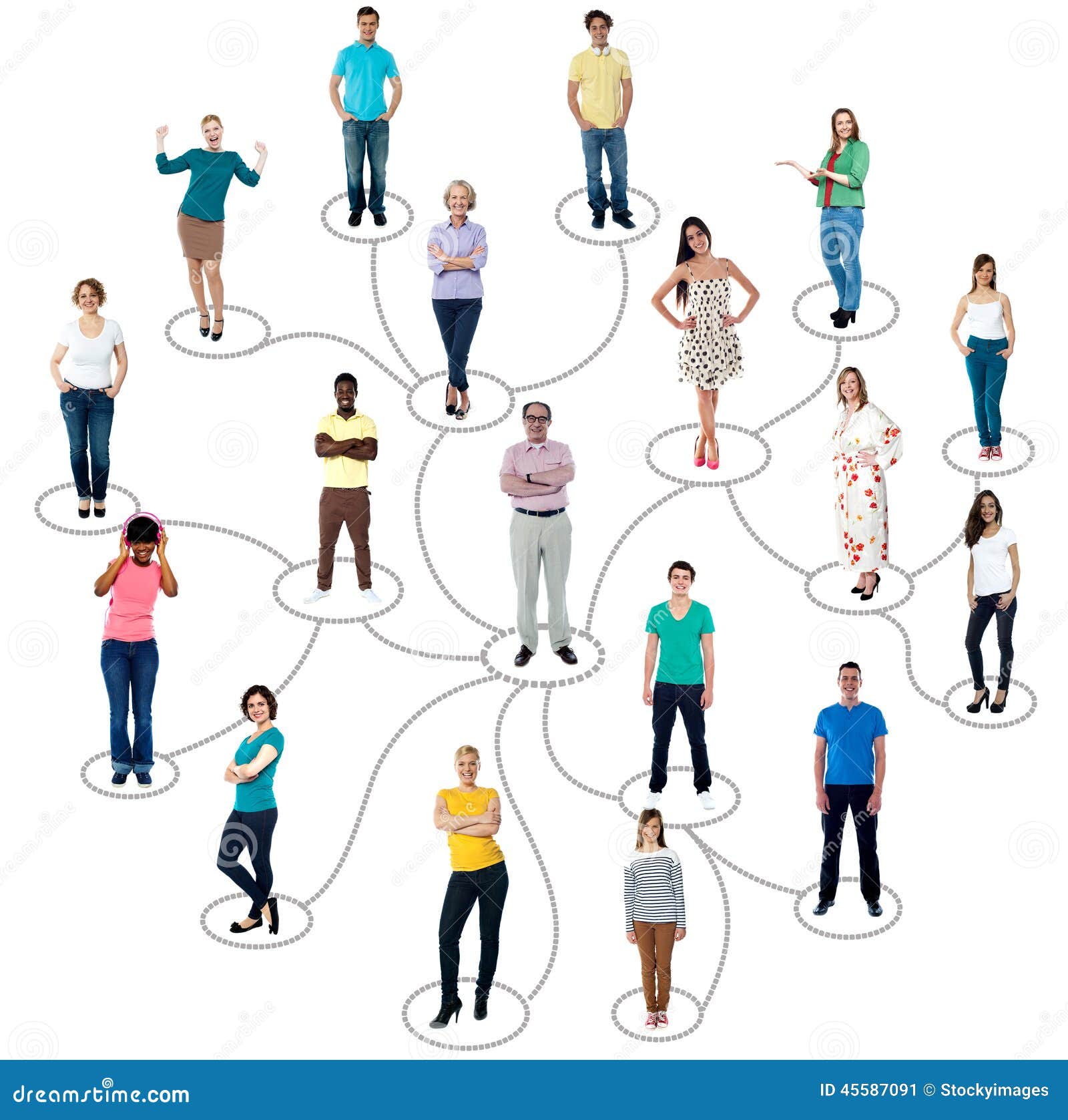 Connected People Social Network Communication Stock Illustration ...