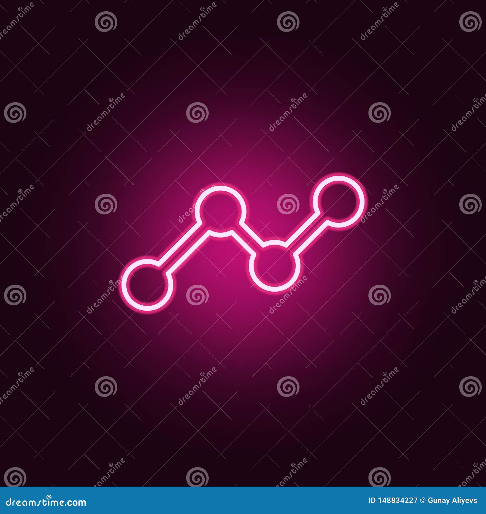 Connected Points Neon Icon. Elements of Web Set Stock Illustration ...