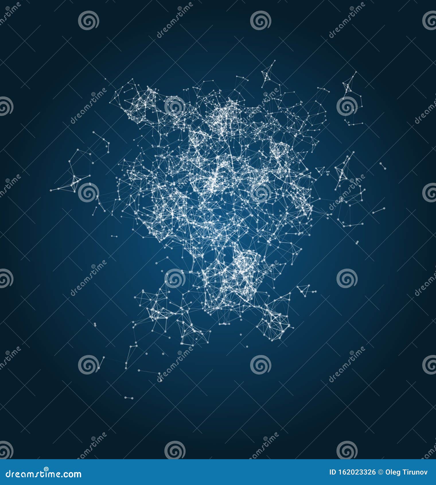 Connected Polygons Plexus, Geometric Background. Digital Data ...