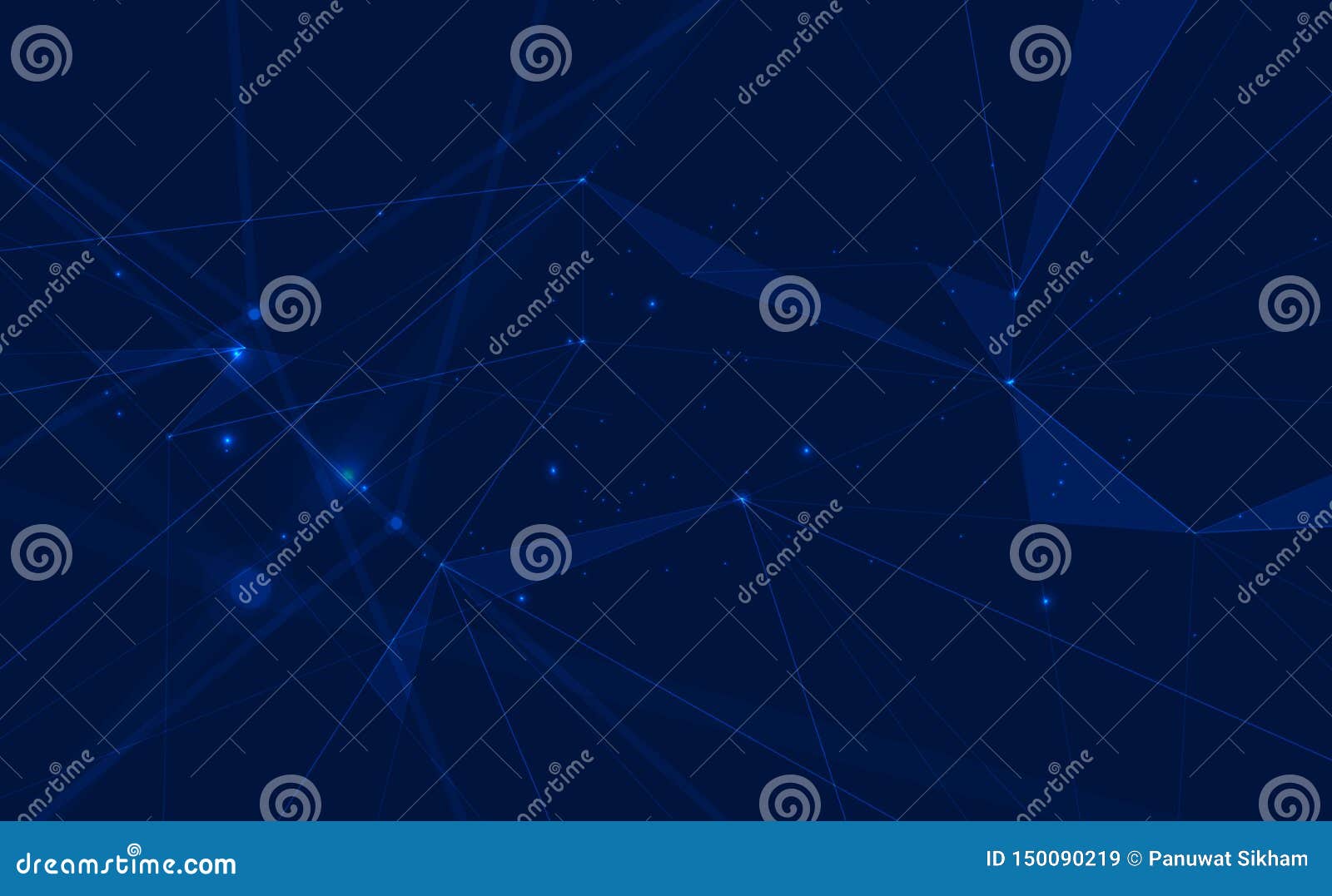 Connected Polygons Plexus Vector Background, Digital Data Visualization ...