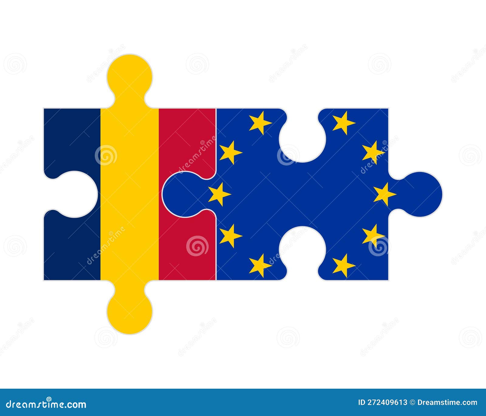 Puzzle of Flags of Chad and European Union, Vector Stock Vector ...