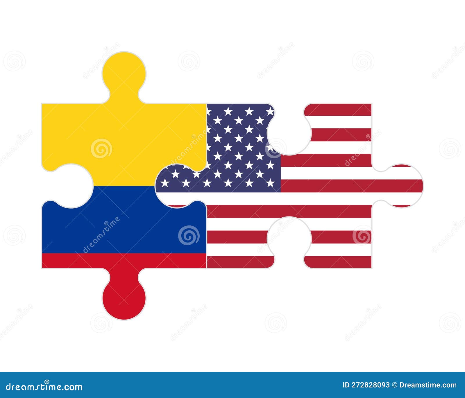 Puzzle of Flags of Colombia and US, Vector Stock Vector - Illustration ...