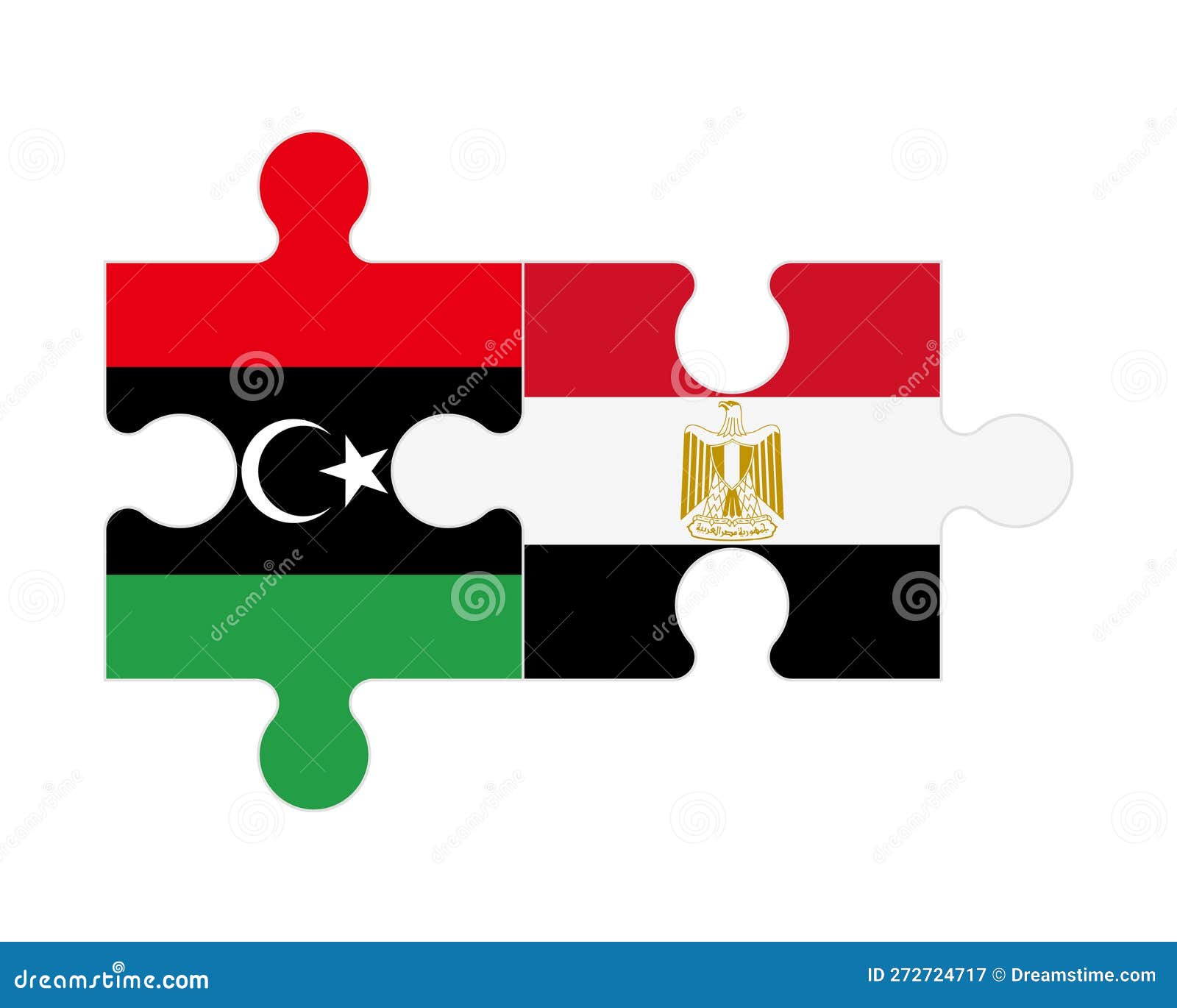 Puzzle of Flags of Libya and Egypt, Vector Stock Vector - Illustration ...