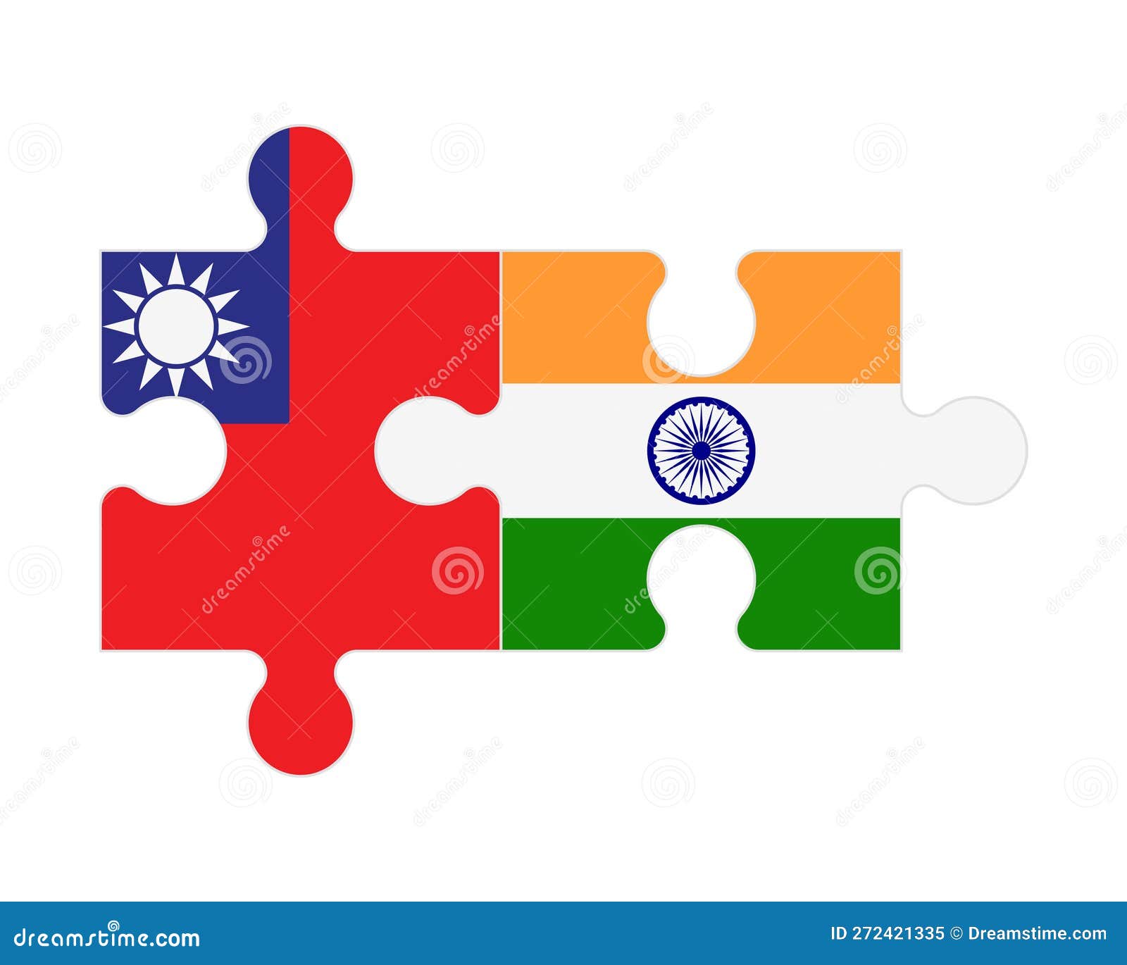 Puzzle of Flags of Taiwan and India, Vector Stock Vector - Illustration ...