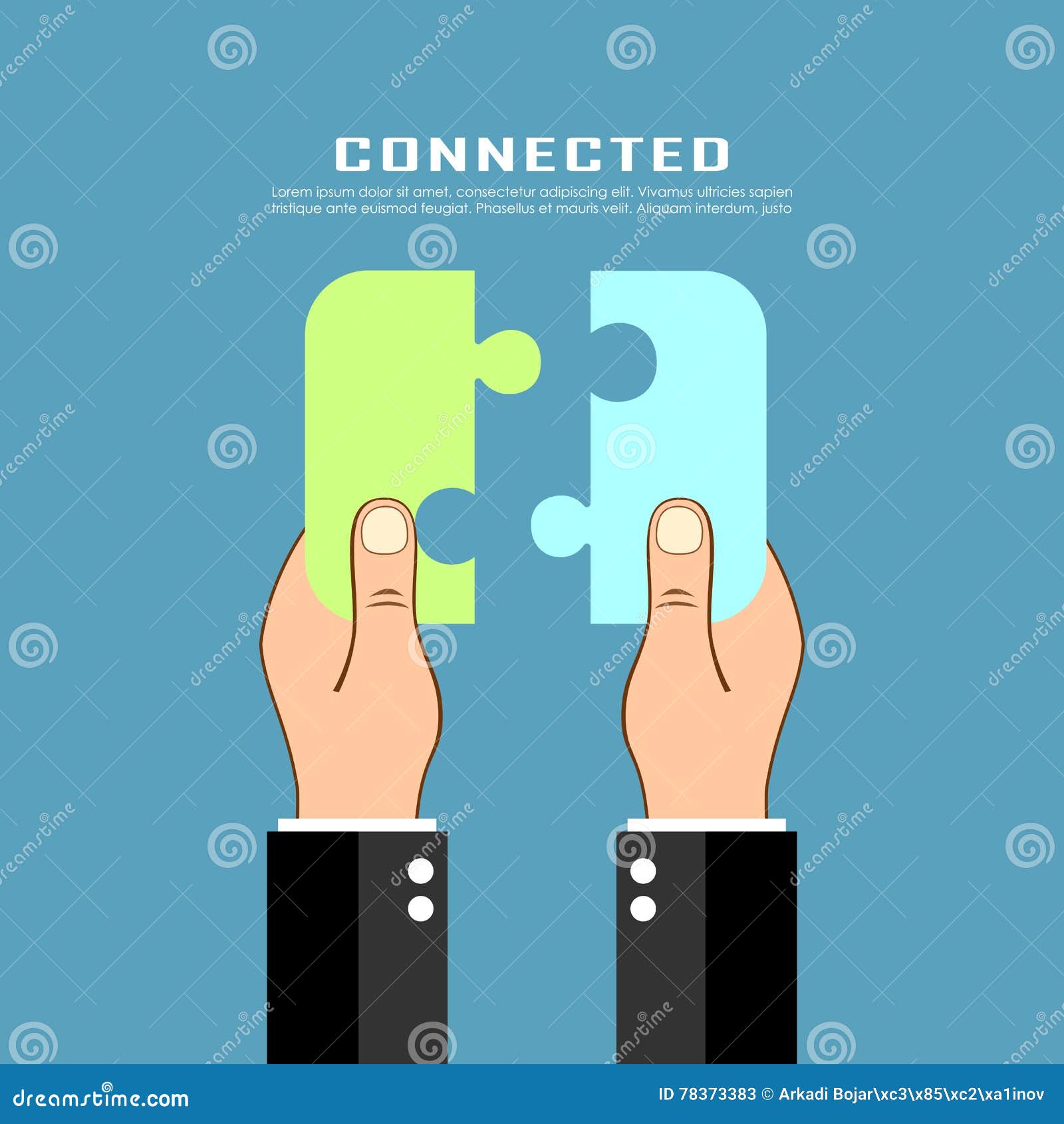 Connected Puzzle Pieces Poster Stock Vector - Illustration of ...