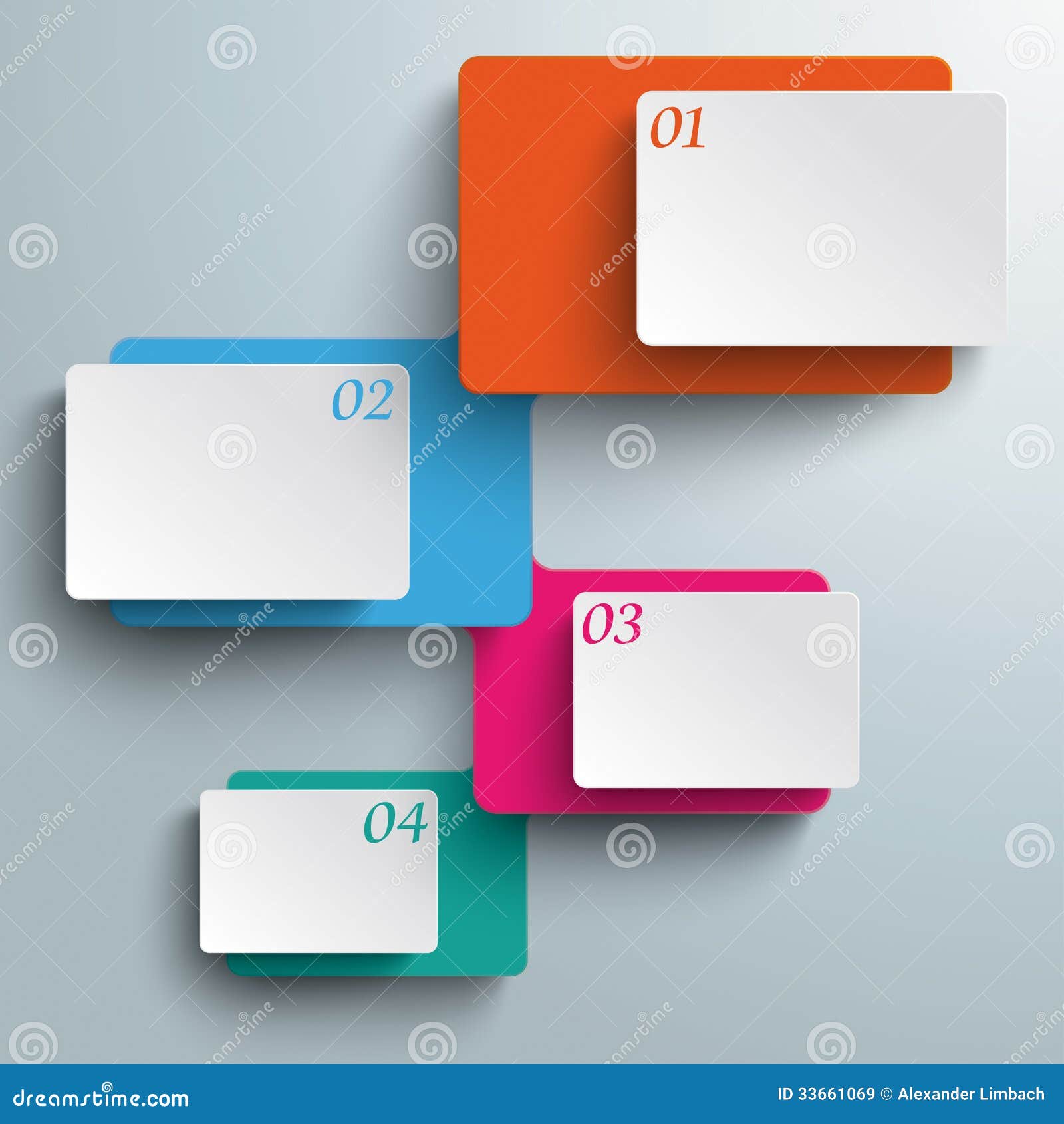 Connected Rectangles Four Steps Infographic PiAd Stock Vector ...