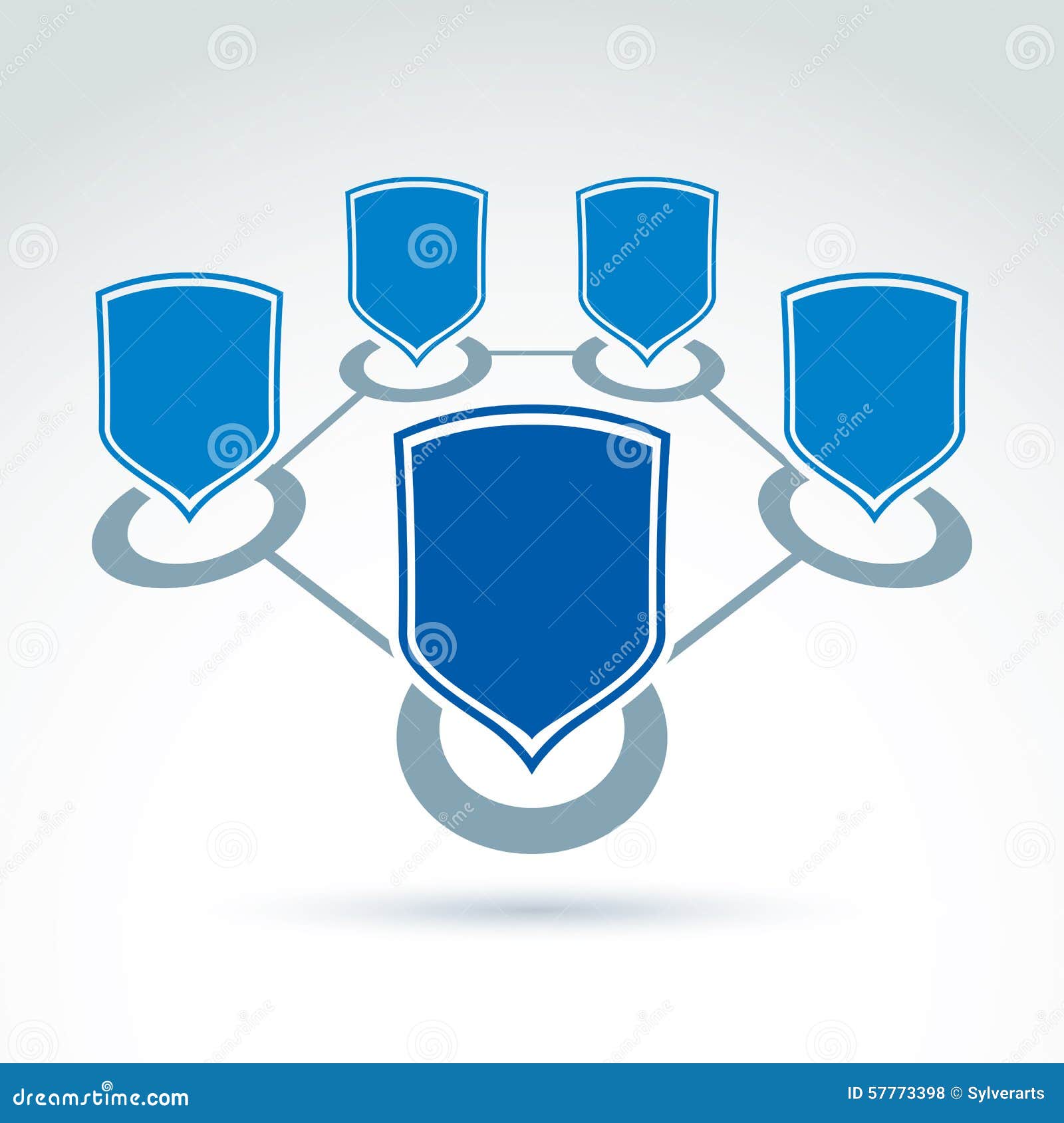 Connected Shields Vector Icon. Stock Vector - Illustration of element ...