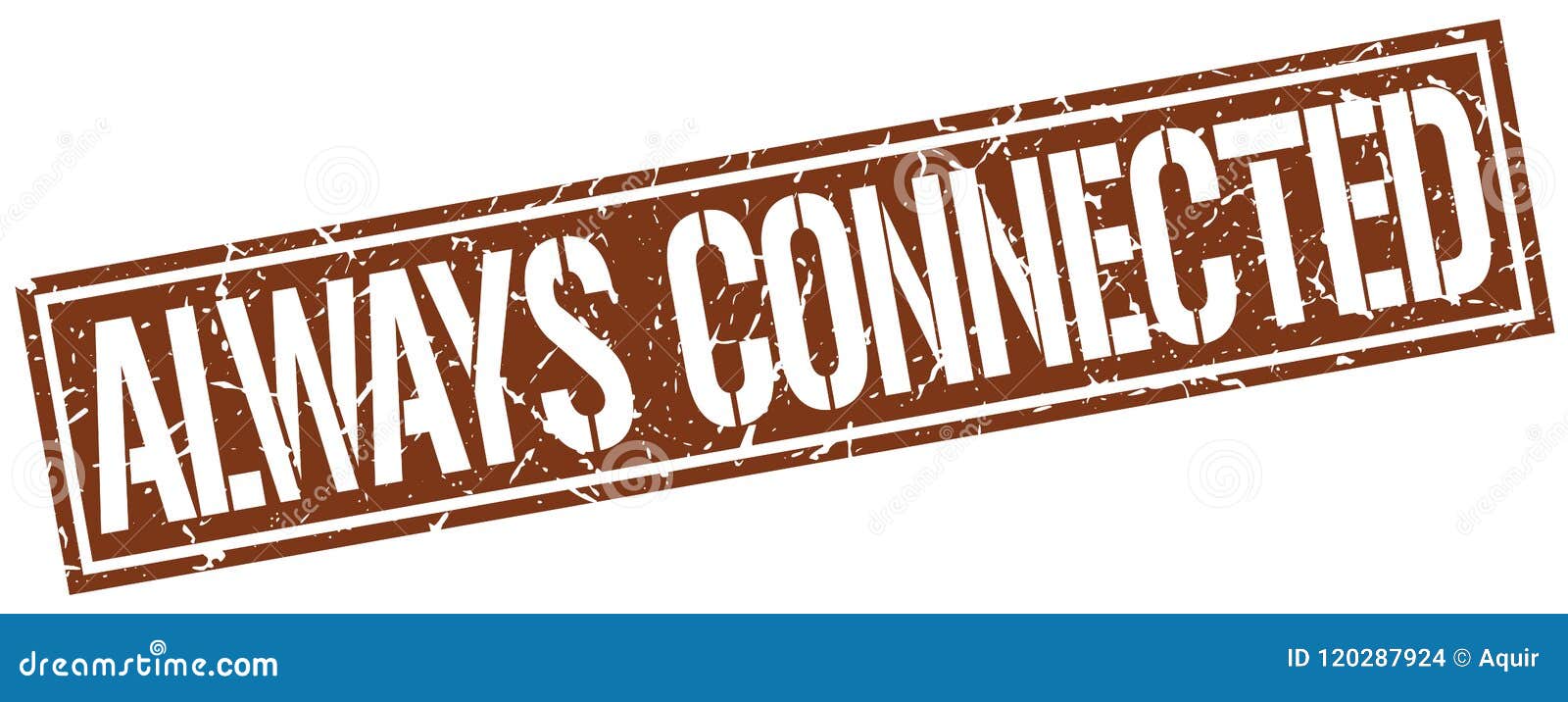 Always connected stamp stock vector. Illustration of badge - 120287924