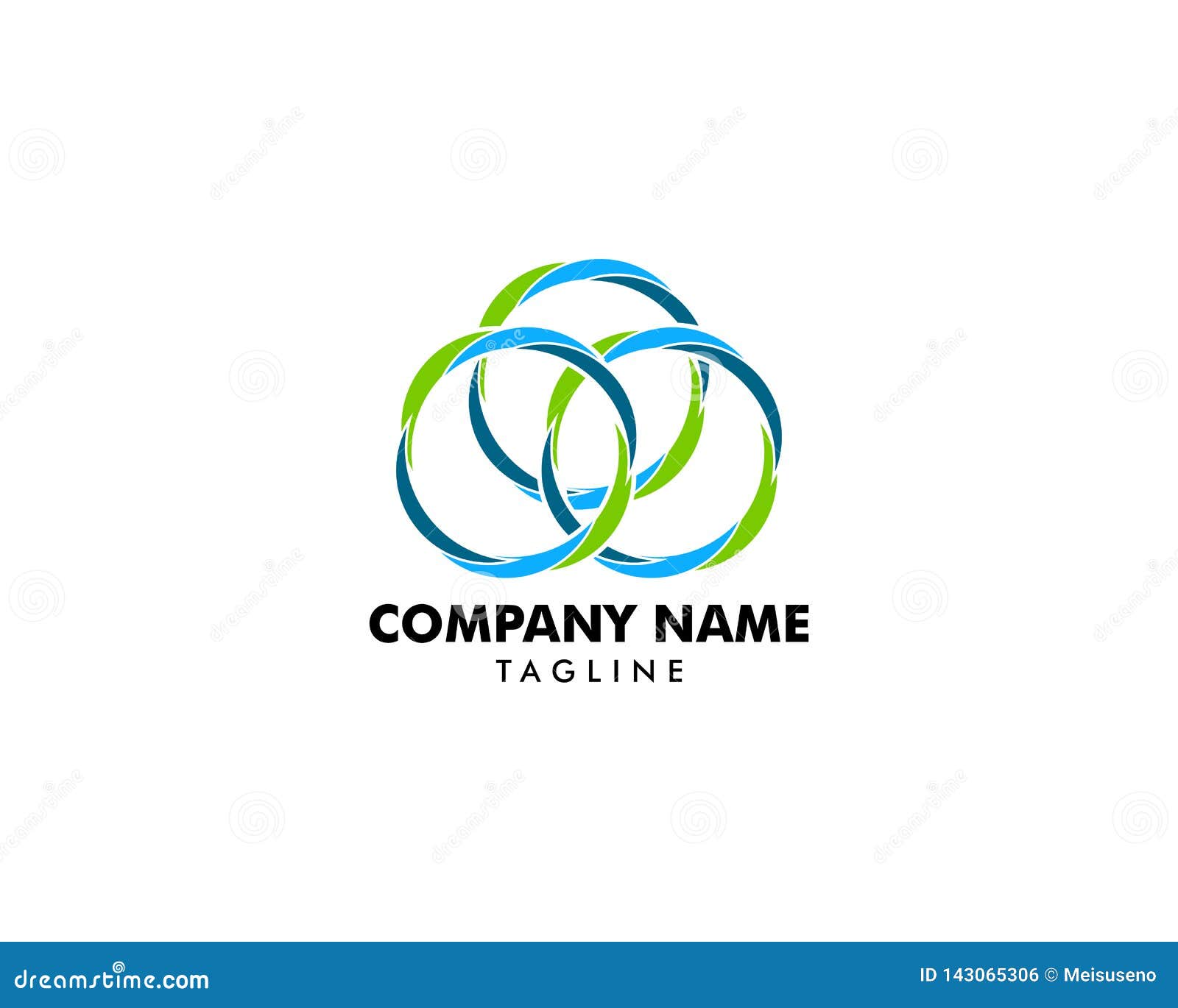 Connected Three Circle Logo Design Template Vector Stock Vector ...