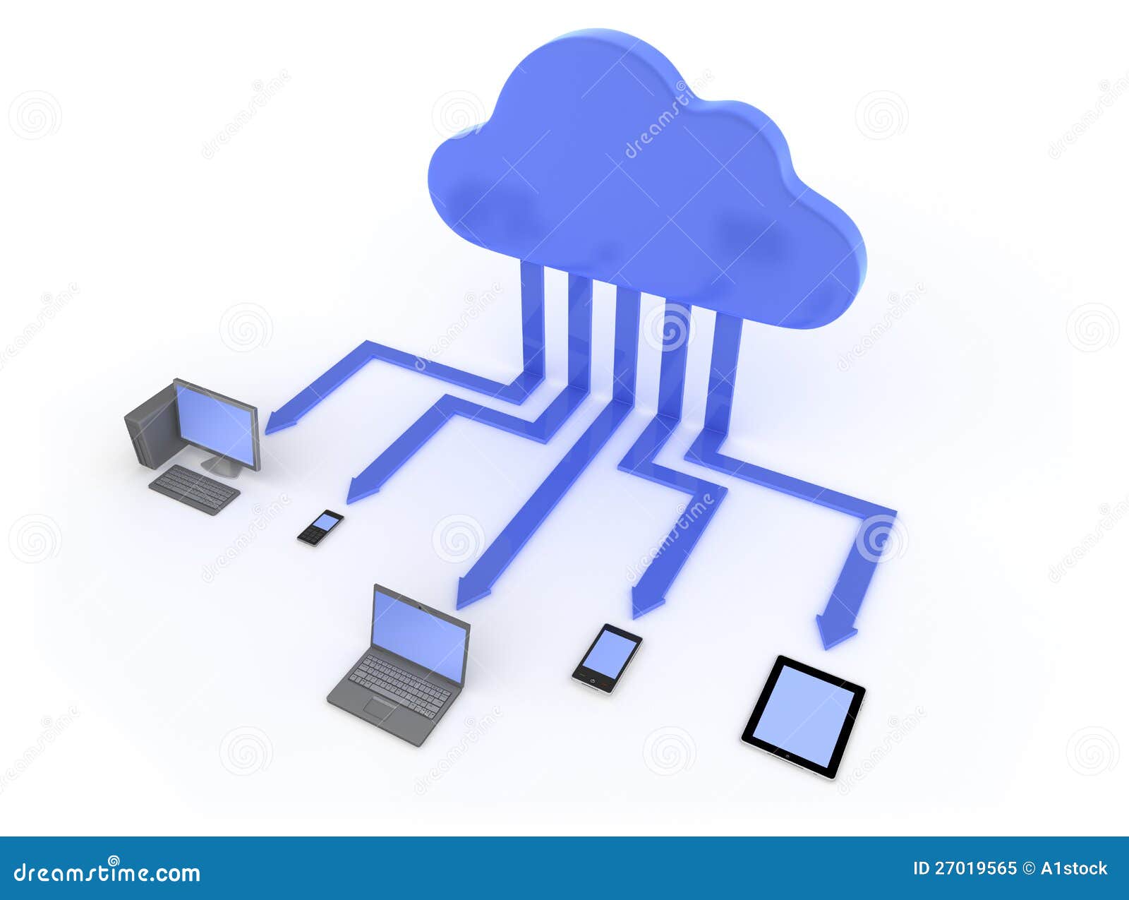 Connected to the Cloud stock illustration. Illustration of collage ...