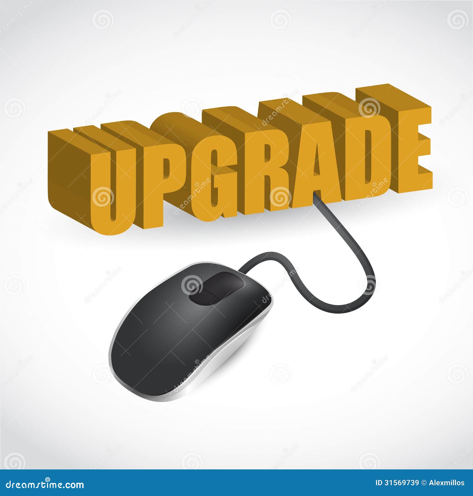 Connected To the Orange Word Upgrade Stock Illustration - Illustration ...