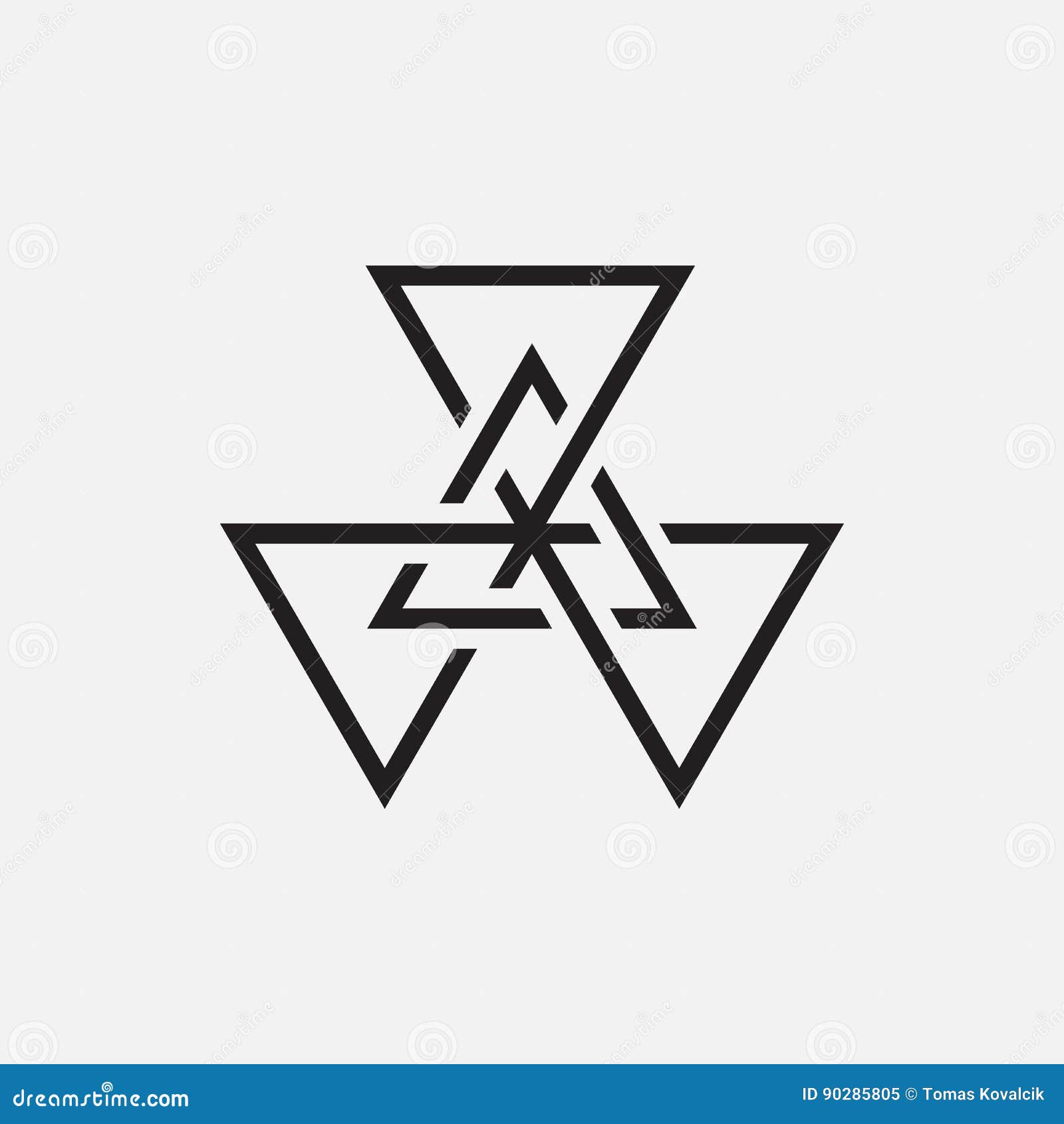 Connected Triangles, Isolated on Background Stock Vector - Illustration ...