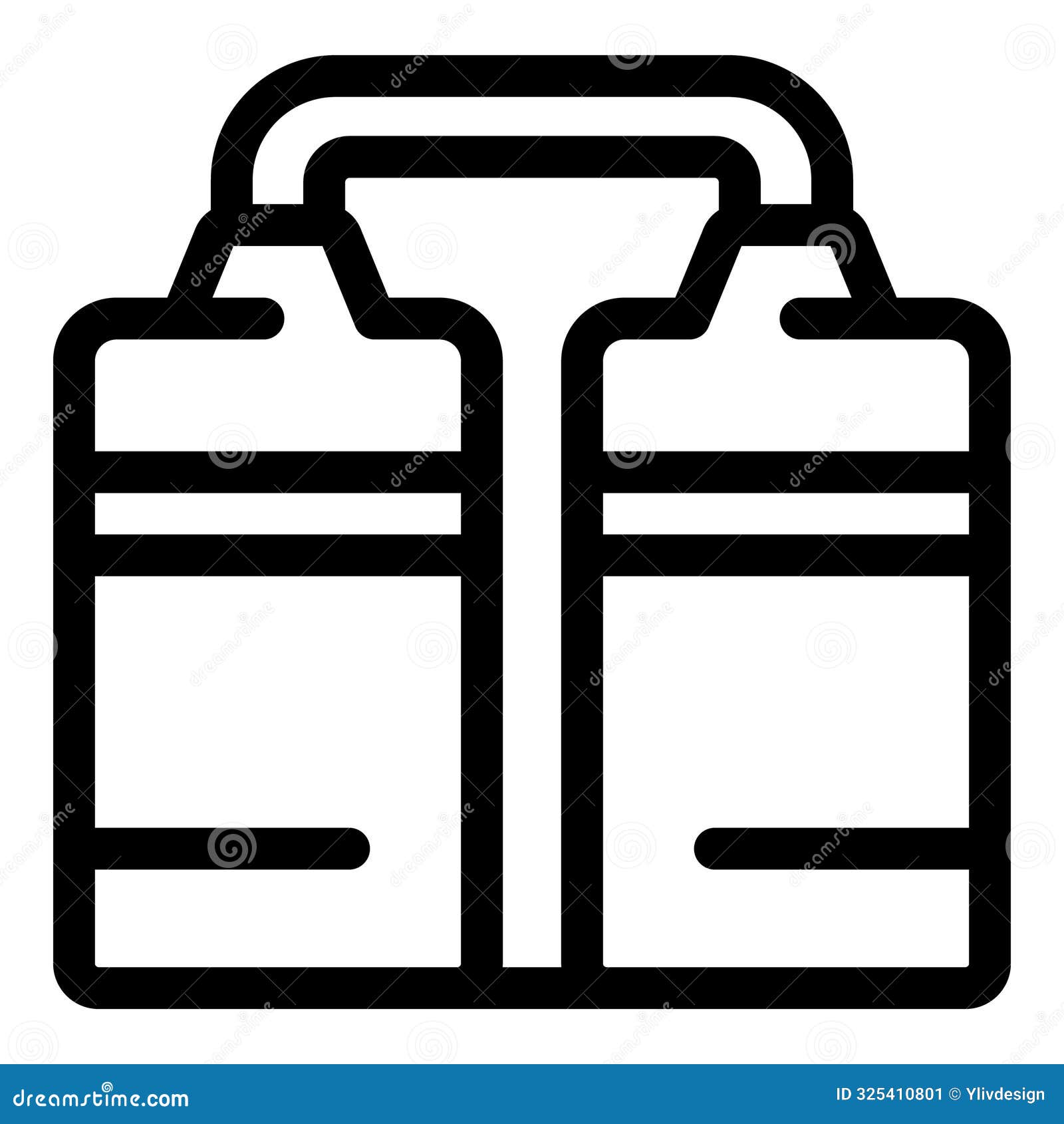 Connected Water Tanks Icon, Plumbing System Symbol Cartoon Vector ...