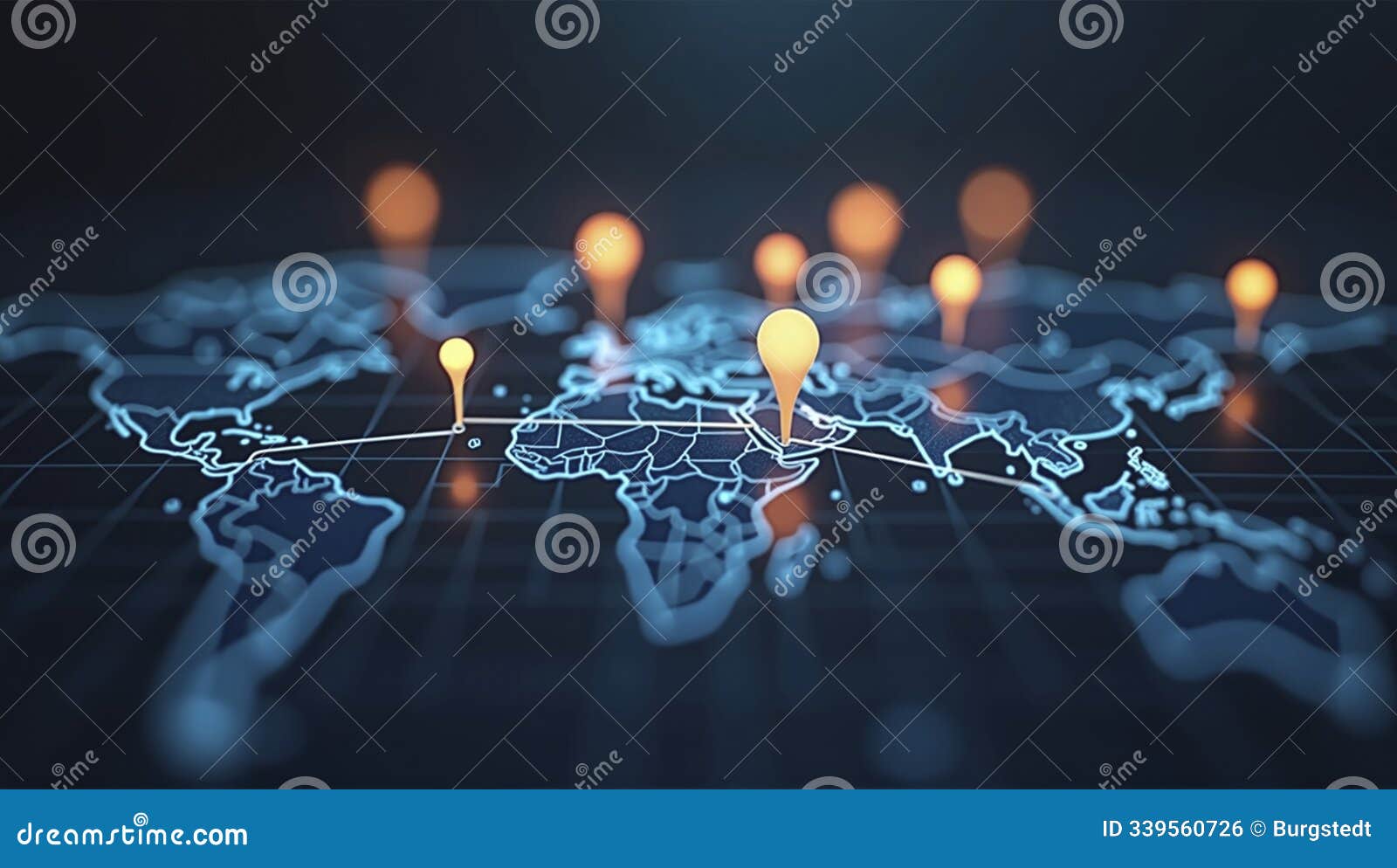 Connected Way Marks or Highlighted Points, Show the Way To the Desired ...