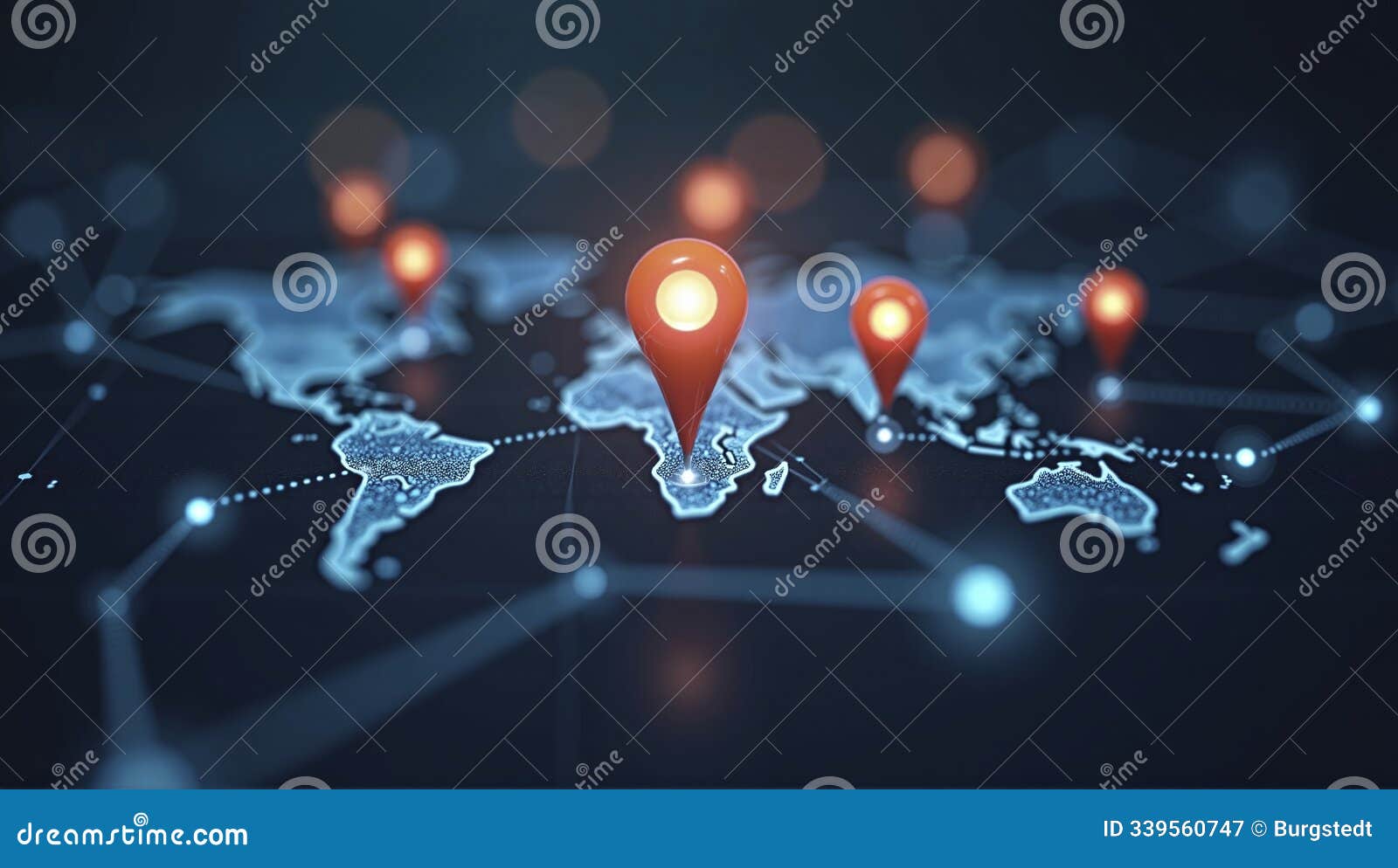 Connected Way Marks or Highlighted Points, Show the Way To the Desired ...