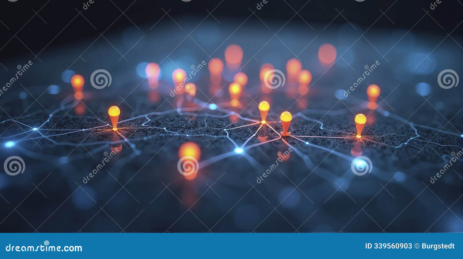 Connected Way Marks or Highlighted Points, Show the Way To the Desired ...