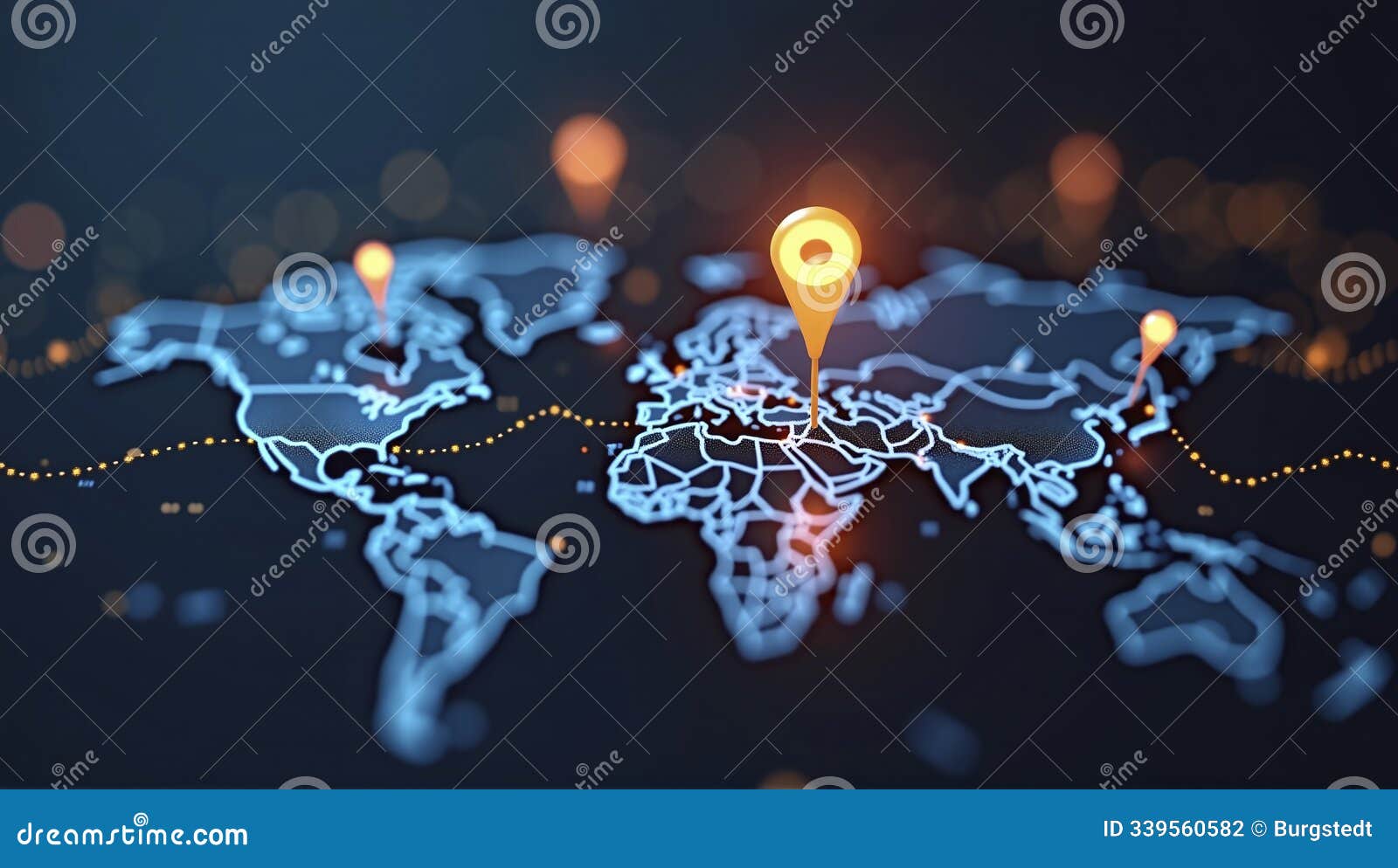 Connected Way Marks or Highlighted Points, Show the Way To the Desired ...