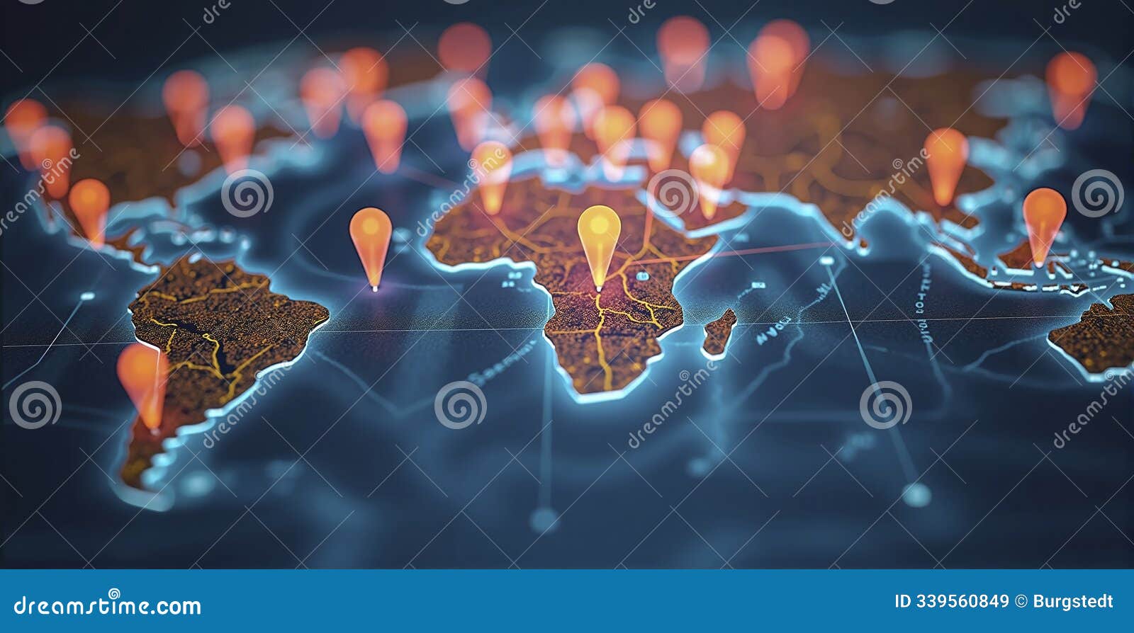 Connected Way Marks or Highlighted Points, Show the Way To the Desired ...