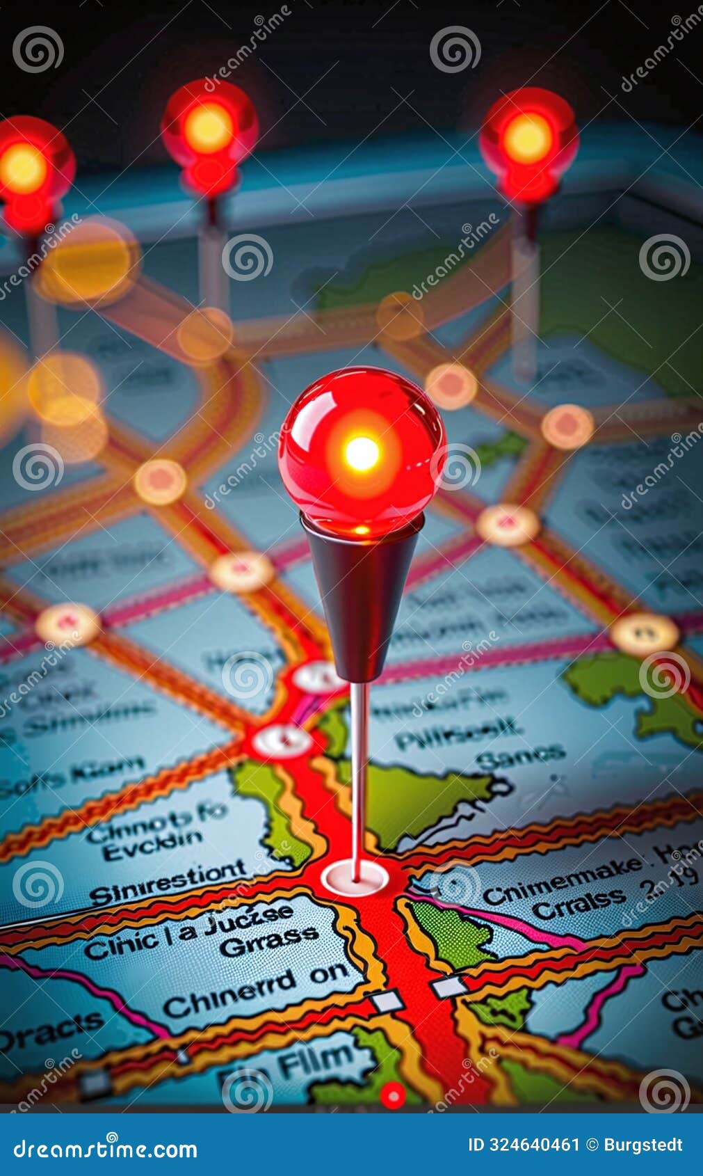 Connected Waymarks or Highlighted Points, Show the Way To the Desired ...