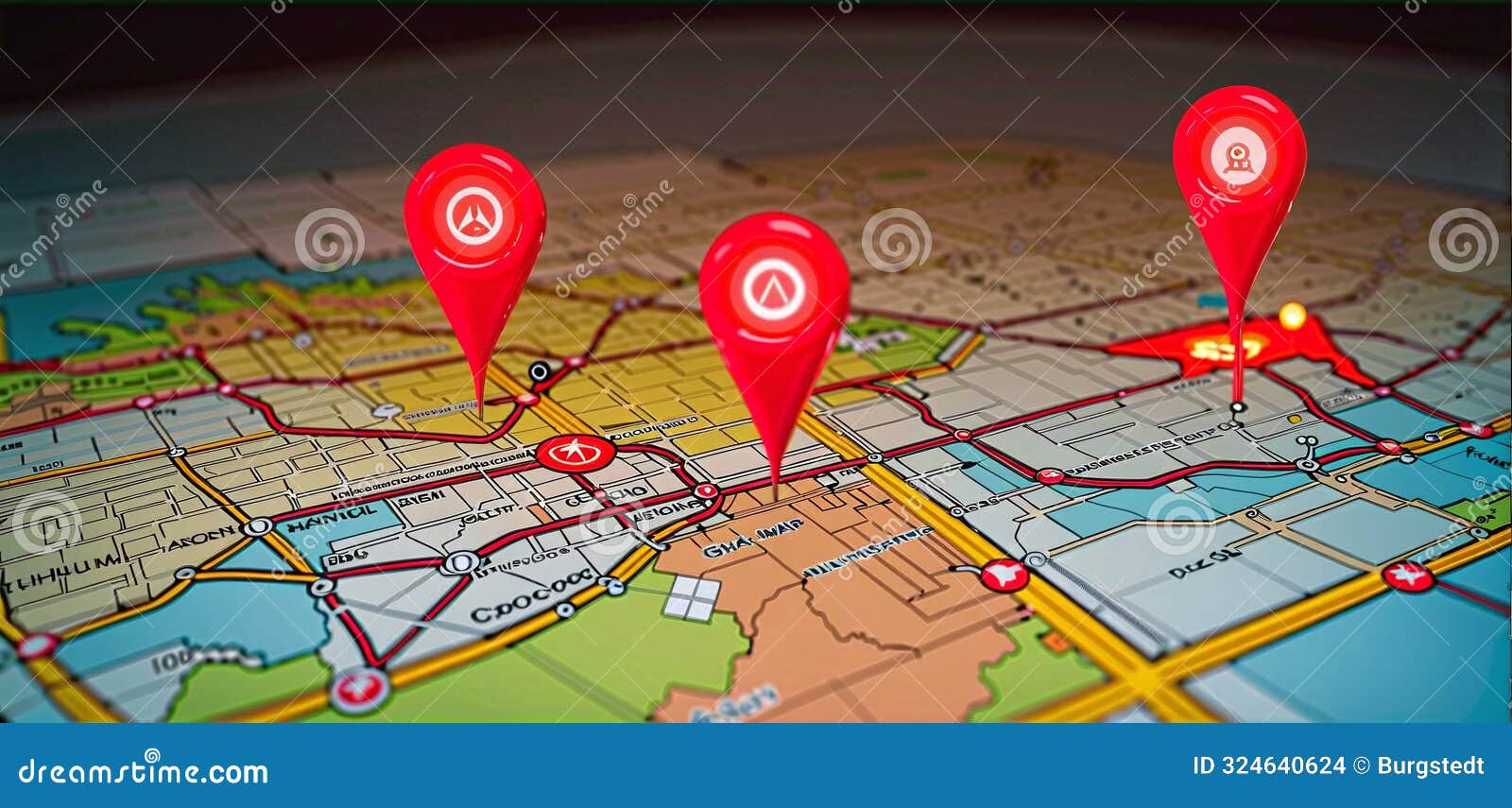 Connected Waymarks or Highlighted Points, Show the Way To the Desired ...