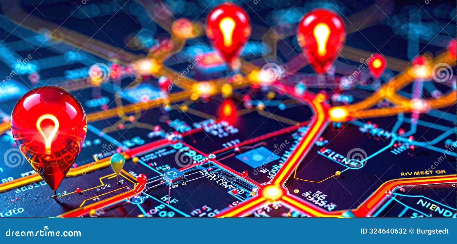 Connected Waymarks or Highlighted Points, Show the Way To the Desired ...