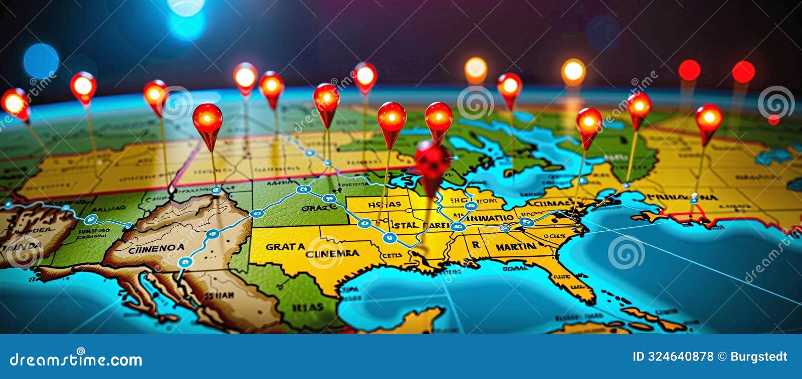 Connected Waymarks or Highlighted Points, Show the Way To the Desired ...