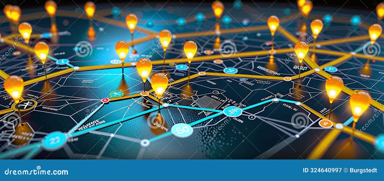 Connected Waymarks or Highlighted Points, Show the Way To the Desired ...
