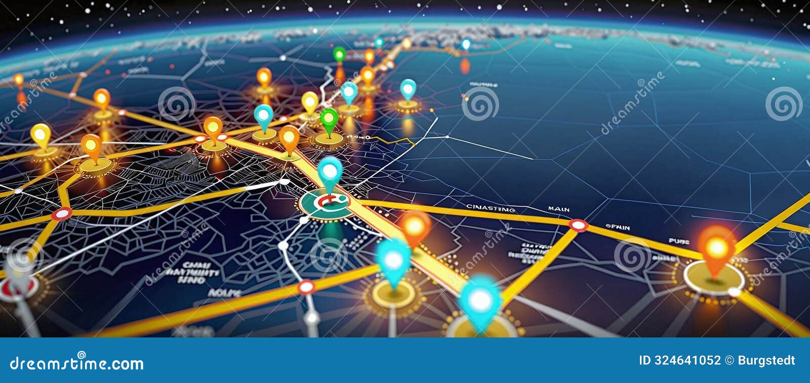 Connected Waymarks or Highlighted Points, Show the Way To the Desired ...