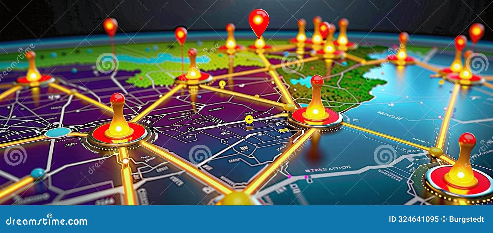 Connected Waymarks or Highlighted Points, Show the Way To the Desired ...