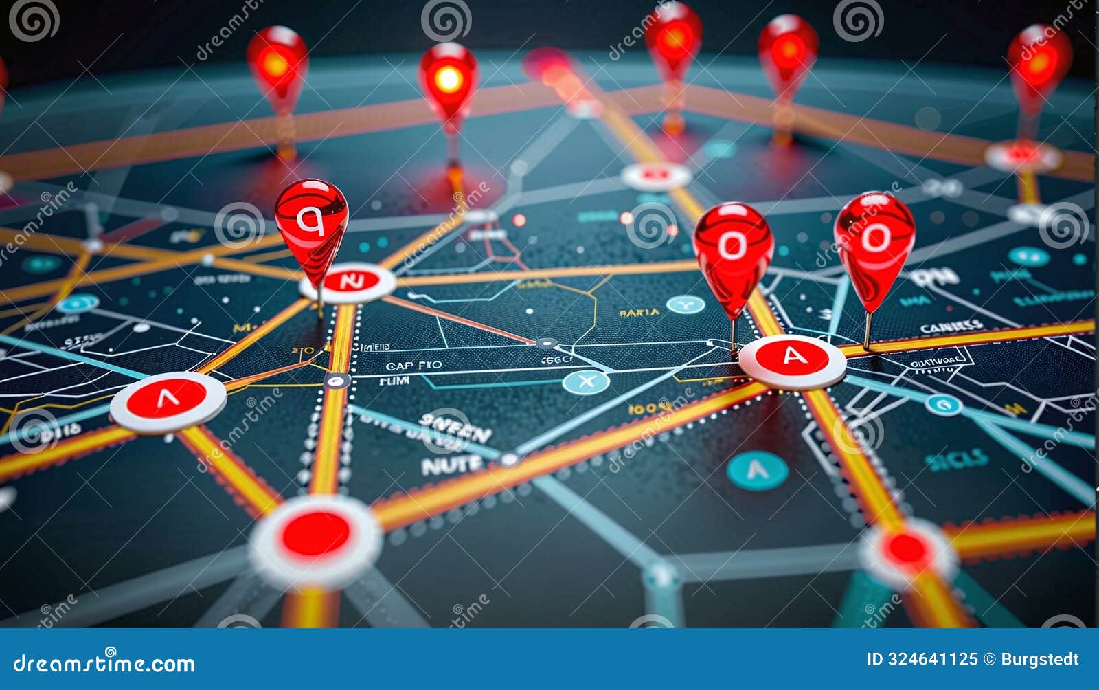 Connected Waymarks or Highlighted Points, Show the Way To the Desired ...