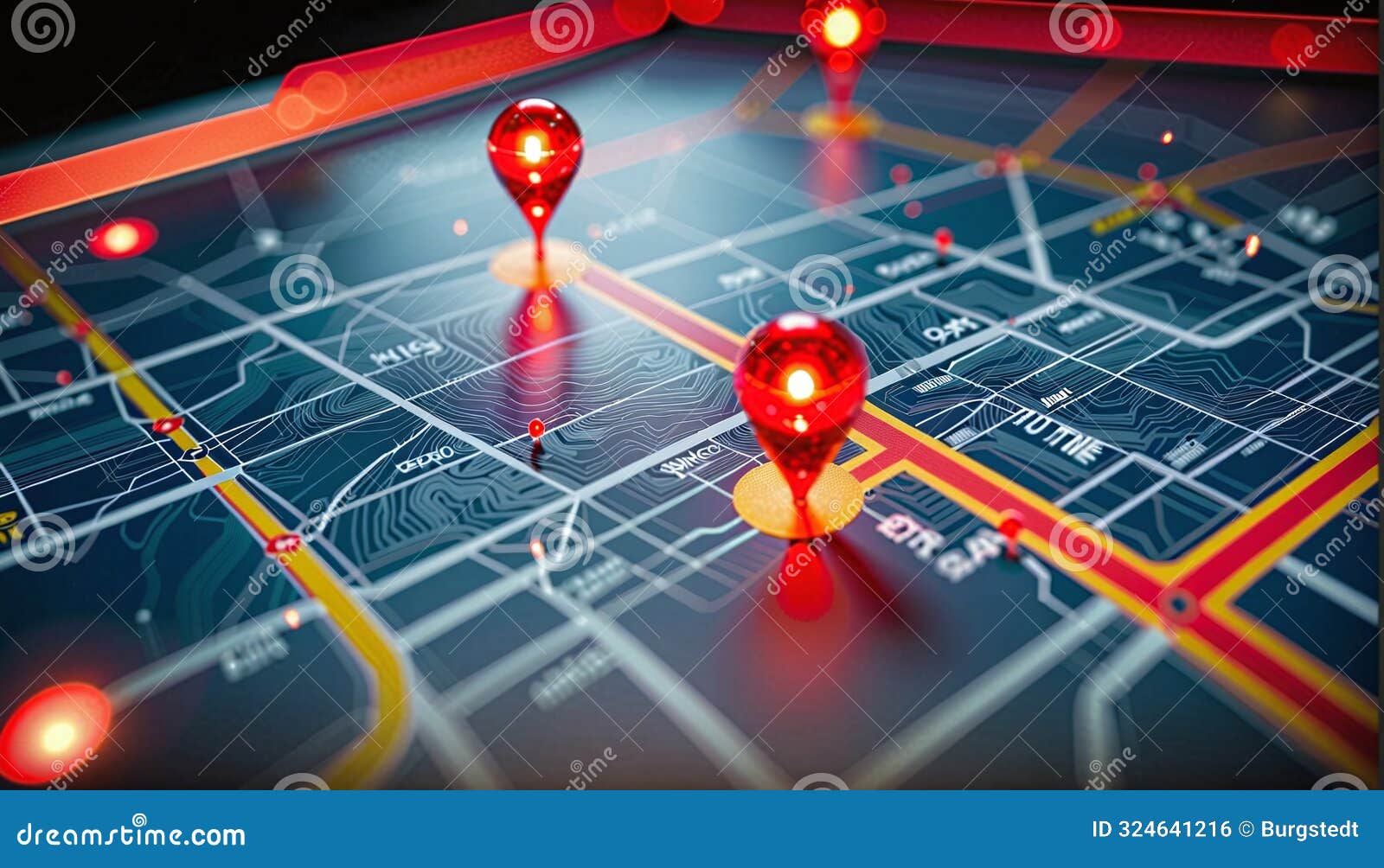 Connected Waymarks or Highlighted Points, Show the Way To the Desired ...