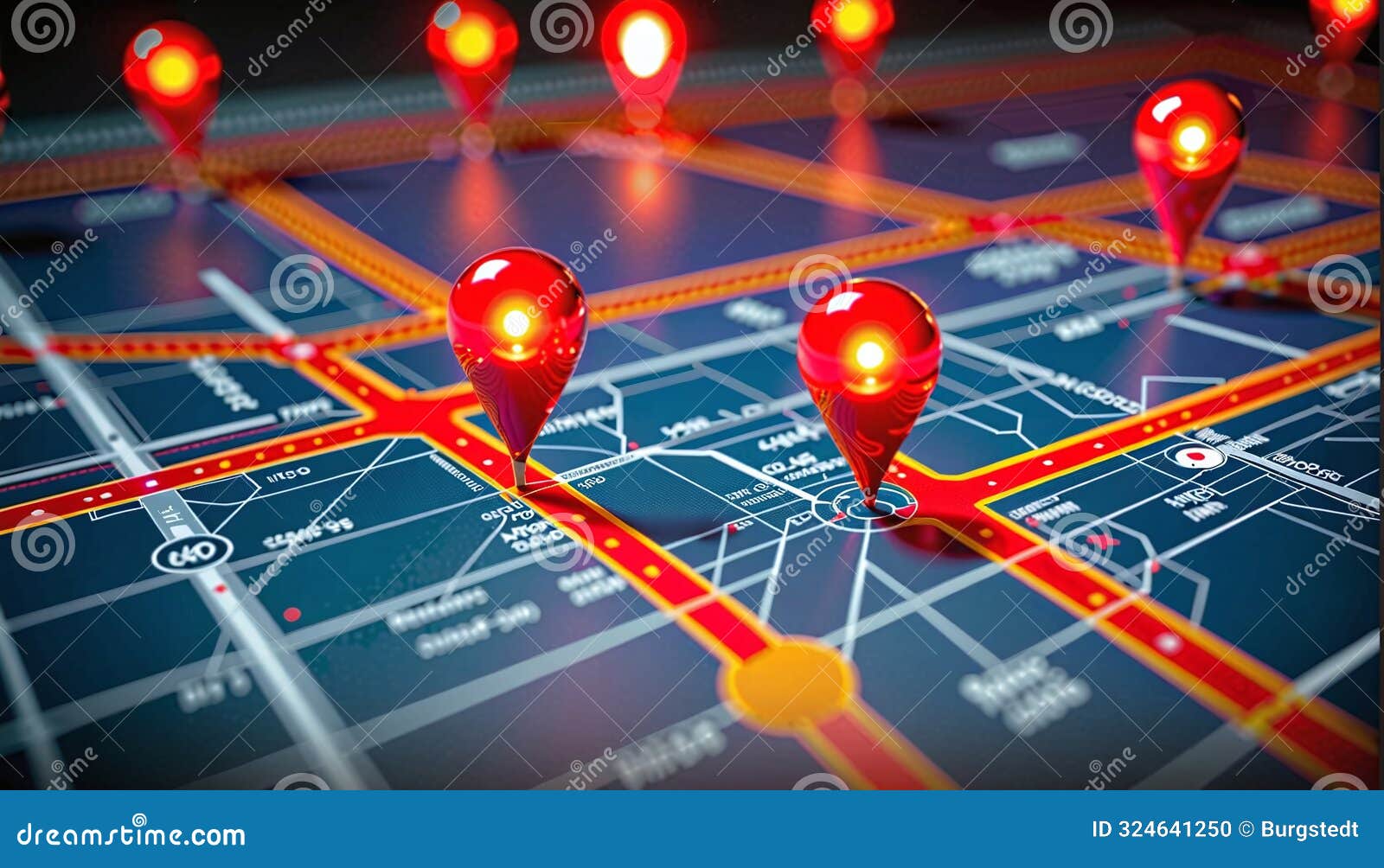 Connected Waymarks or Highlighted Points, Show the Way To the Desired ...