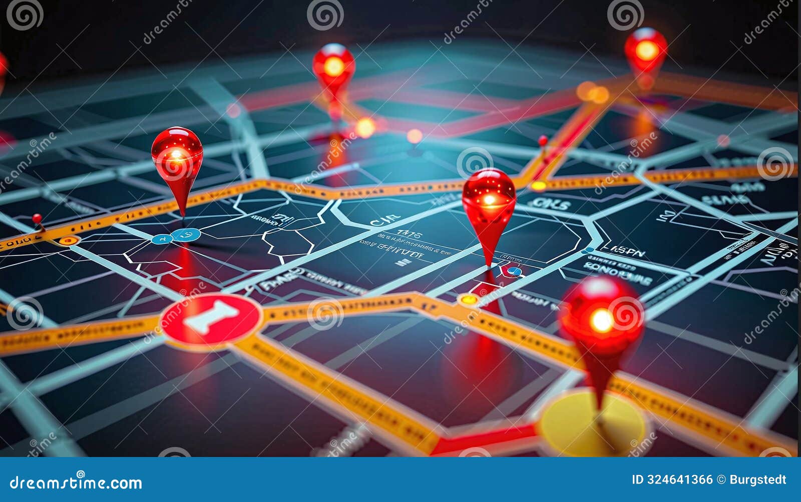 Connected Waymarks or Highlighted Points, Show the Way To the Desired ...